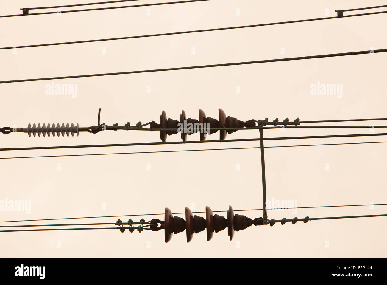 New Jersey train power lines Stock Photo - Alamy