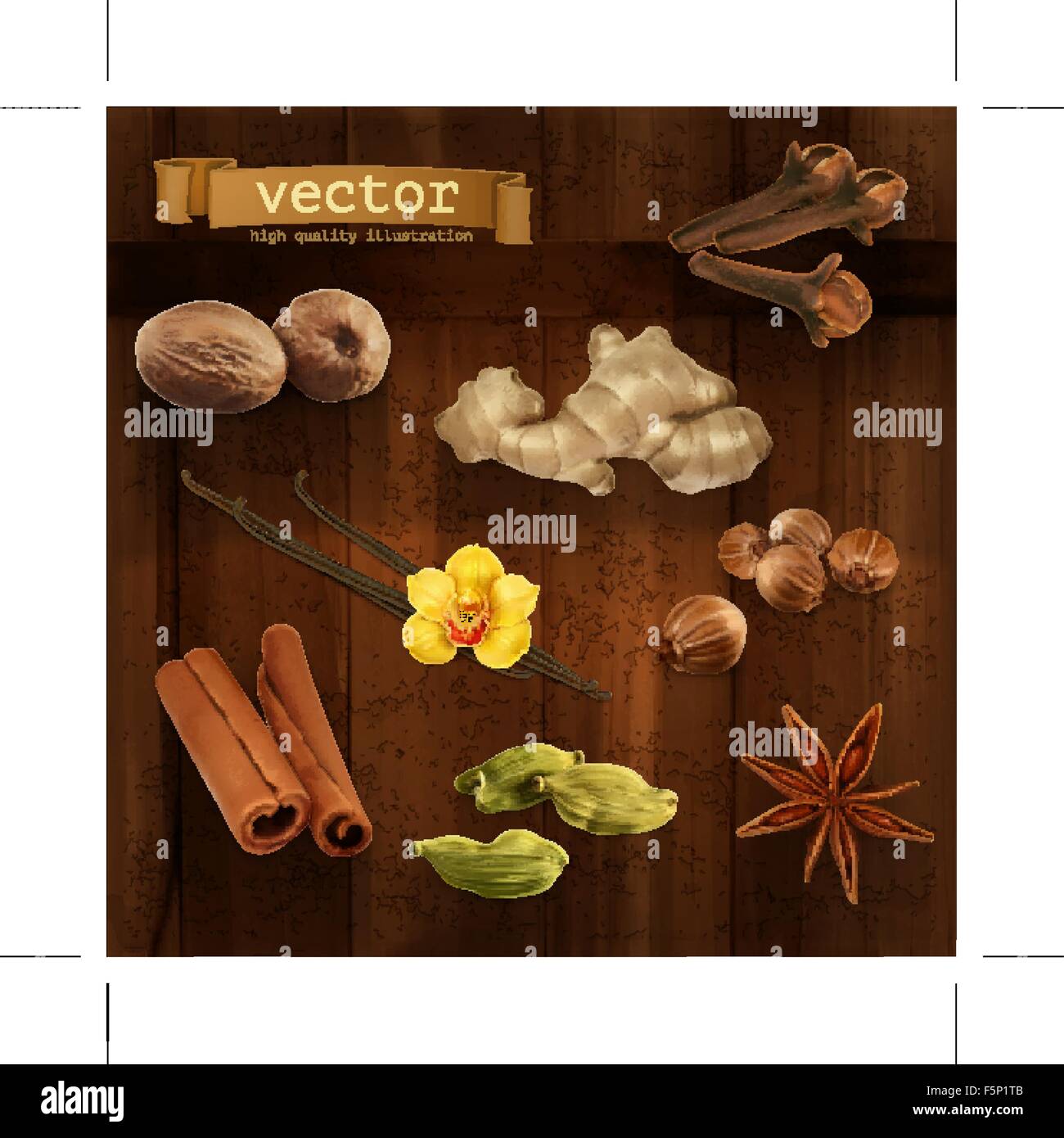 Spices, vector icons set Stock Vector Image & Art - Alamy