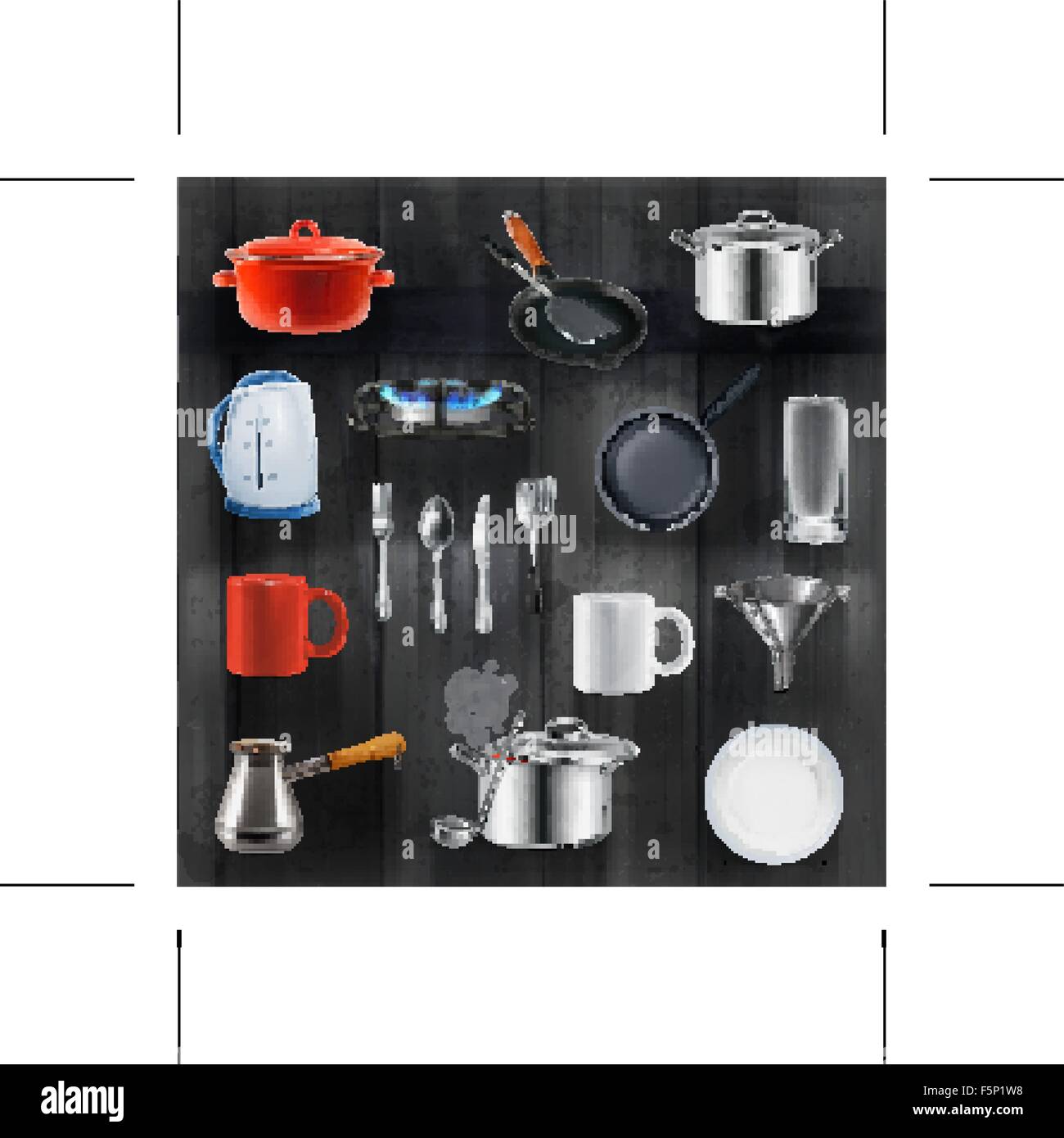 Wooden board spoon black Stock Vector Images - Alamy