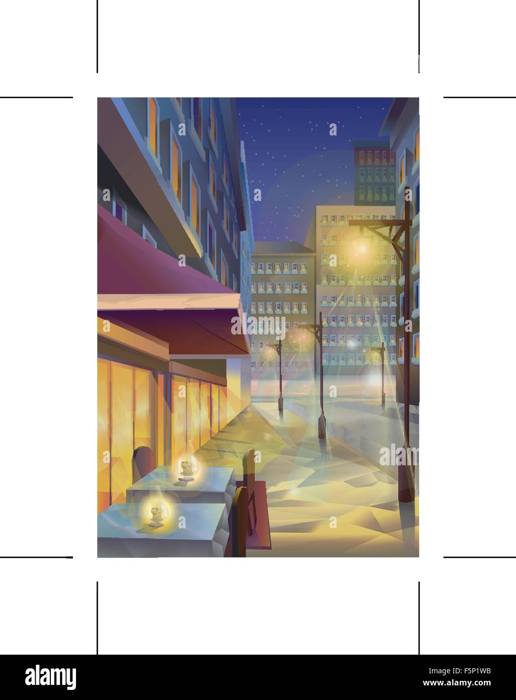 Night city, vector illustration Stock Vector Image & Art - Alamy