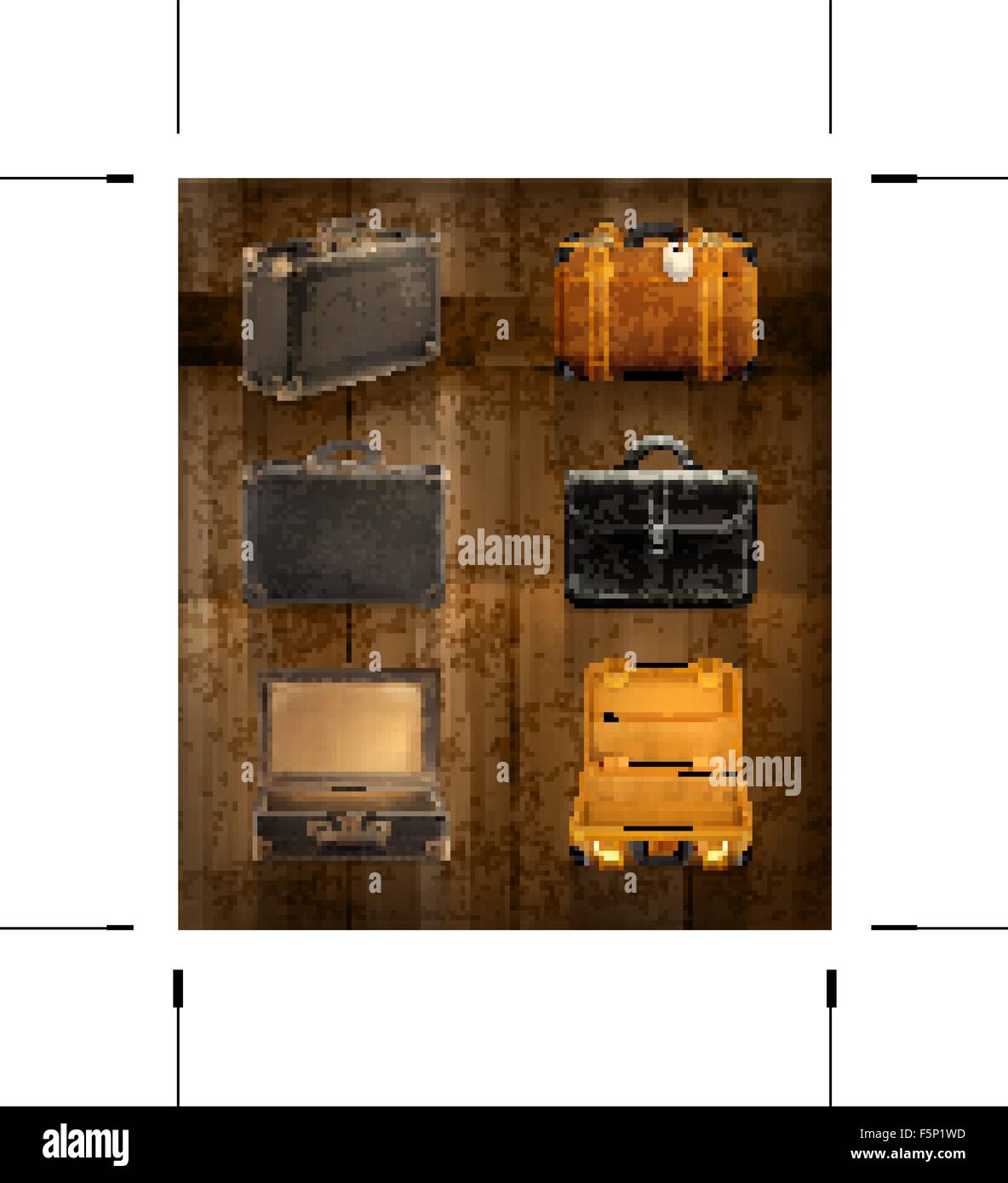 Old baggage, vector set on background Stock Vector Image & Art - Alamy