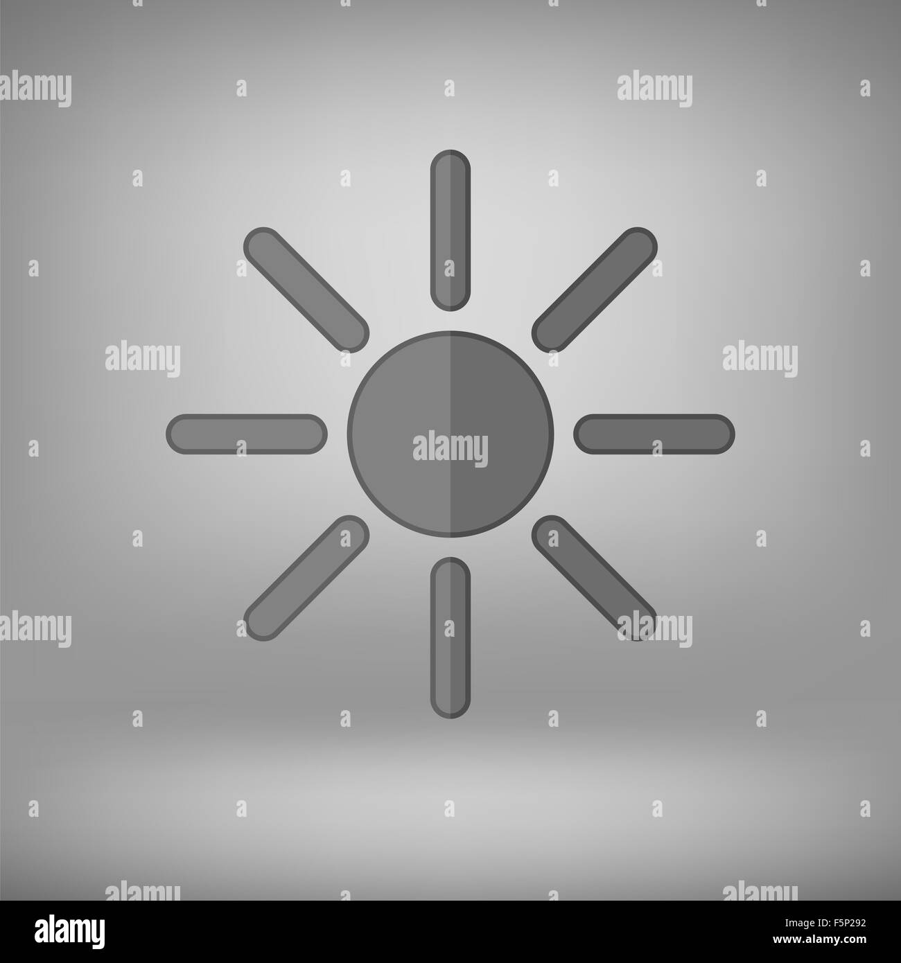 Grey Sun Icon Stock Photo - Alamy