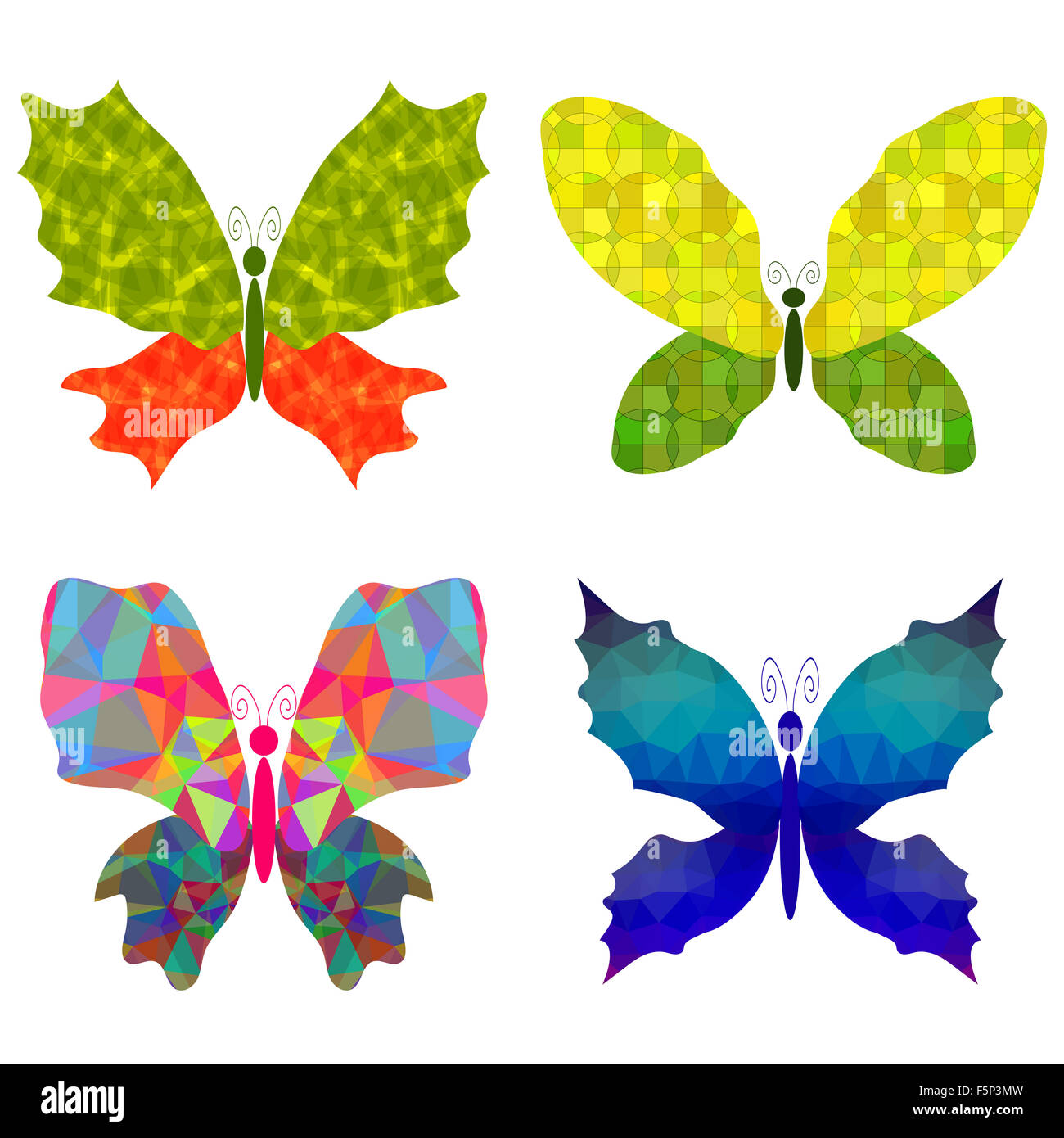 Set of Colorful Batterflies Stock Photo - Alamy