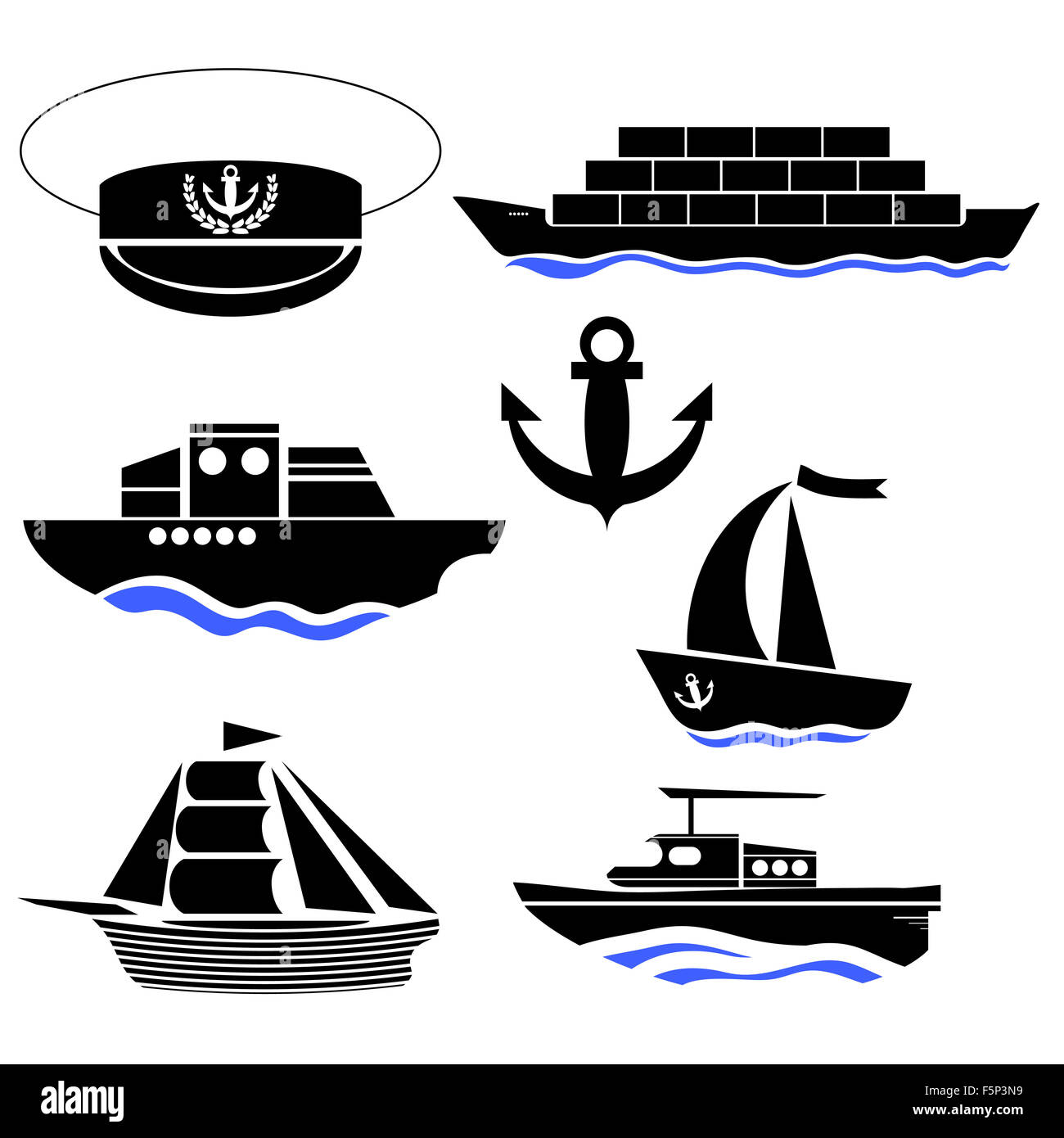 Ship admiral icon hi-res stock photography and images - Alamy