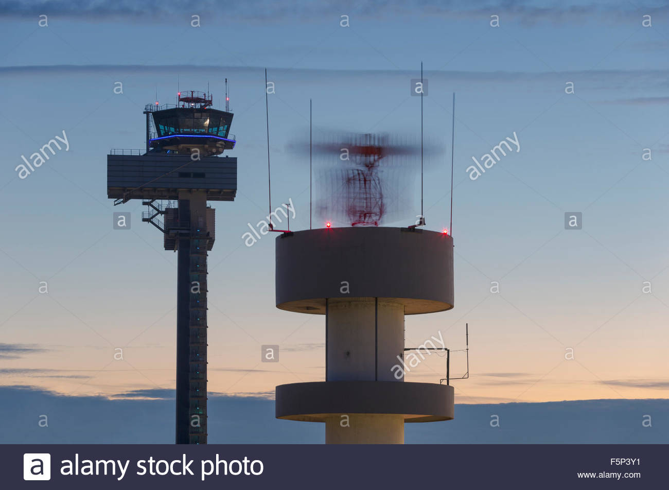 ATC air traffic control tower ASR airport surveillance radar antenna ...