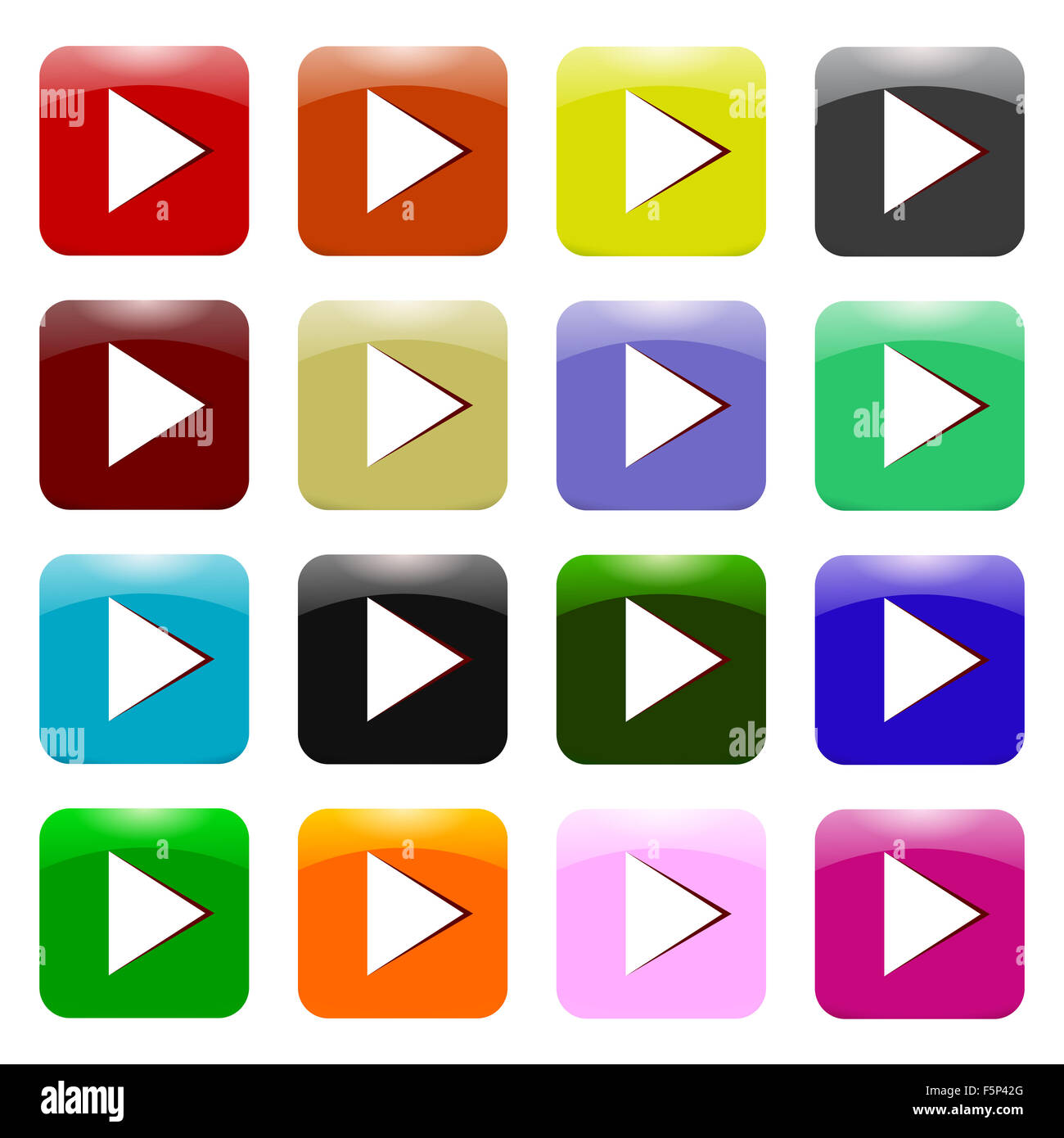 Set of Colorful Play Icons Stock Photo - Alamy