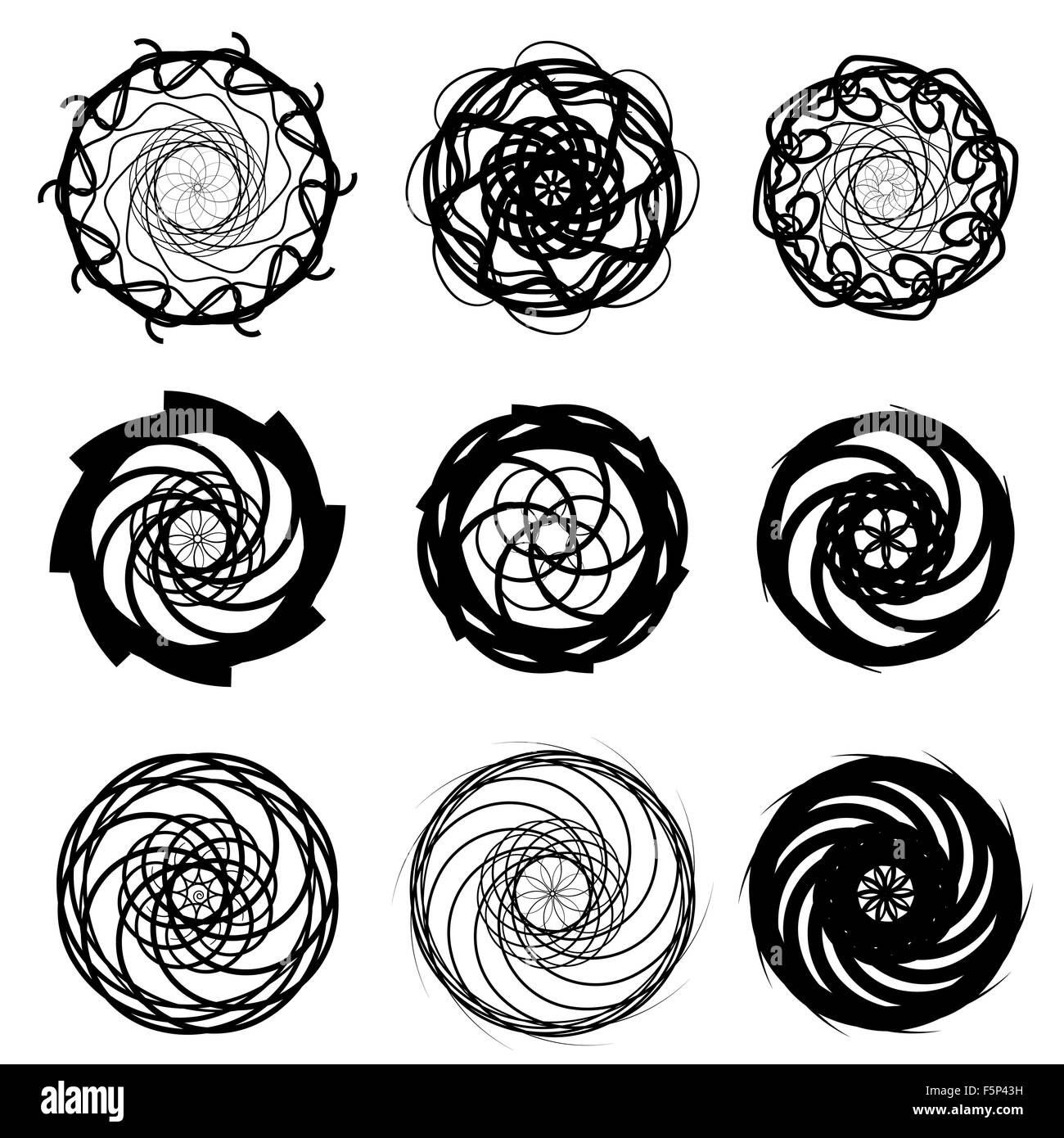 Circular pattern abstract symbols Cut Out Stock Images & Pictures - Alamy