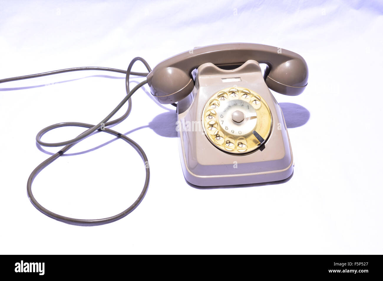 Vintage Old Wheel Telephone Stock Photo - Alamy