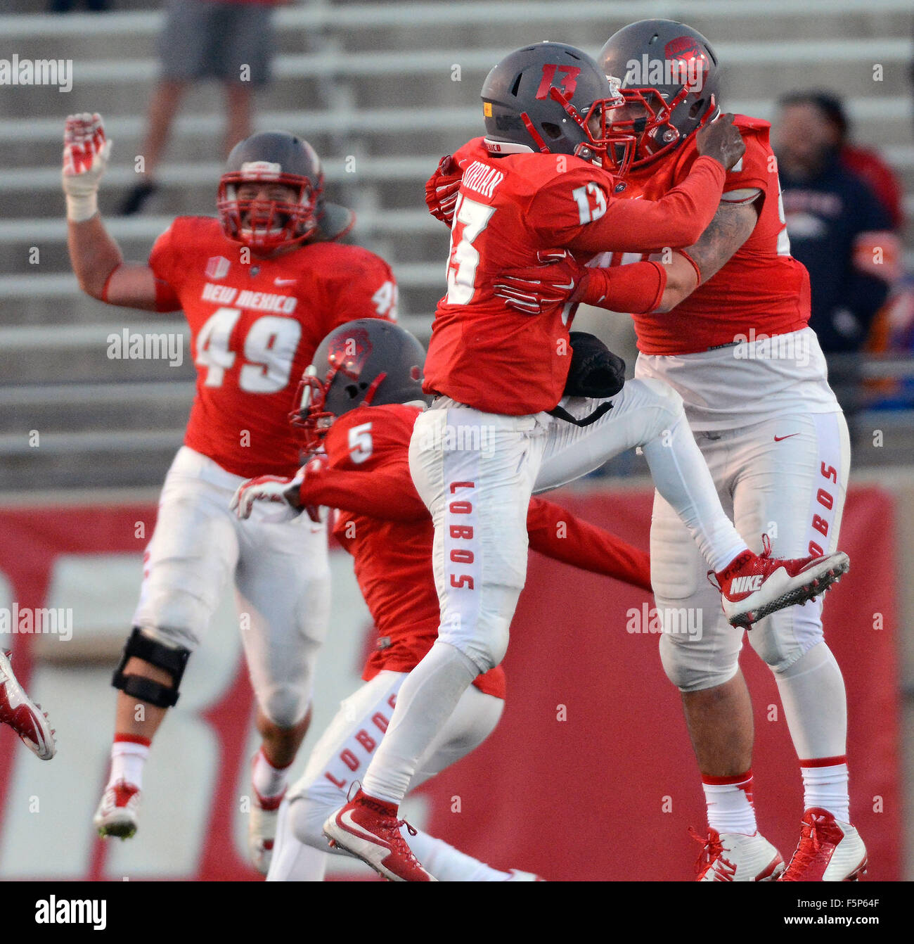 Nov. 7, 2015 - Albuquerque, NM, U.S. - UNM's quarterback Lamar Jordan ...