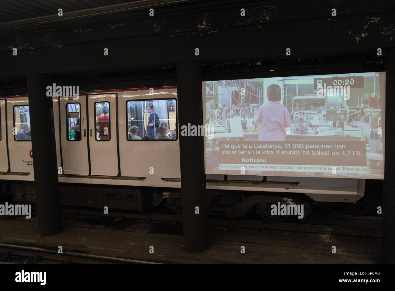 Huge tv television screen, providing news, advertisements between the ...