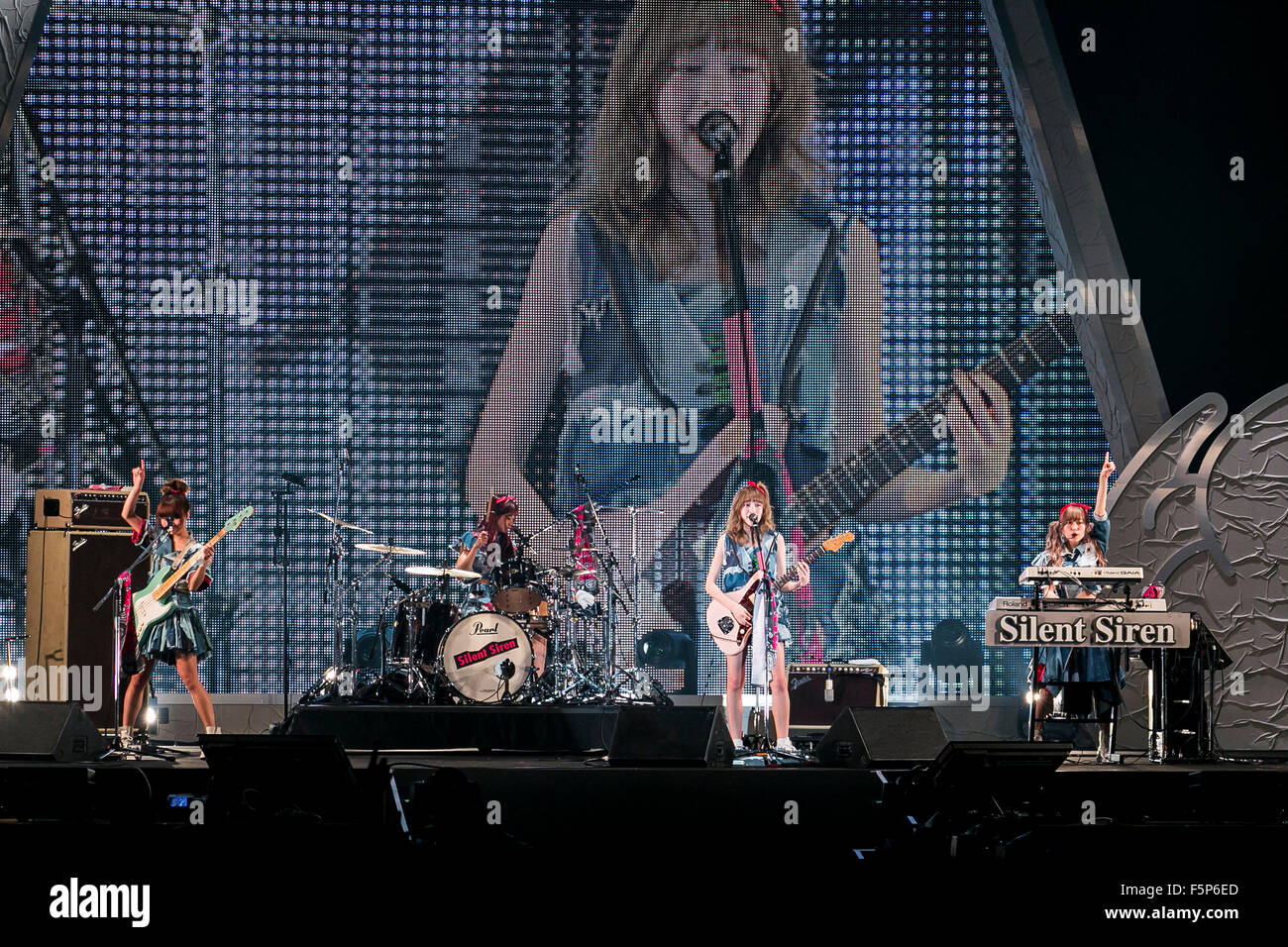 Members of the idol group Silent Siren perform during the ''Moshi Moshi ...