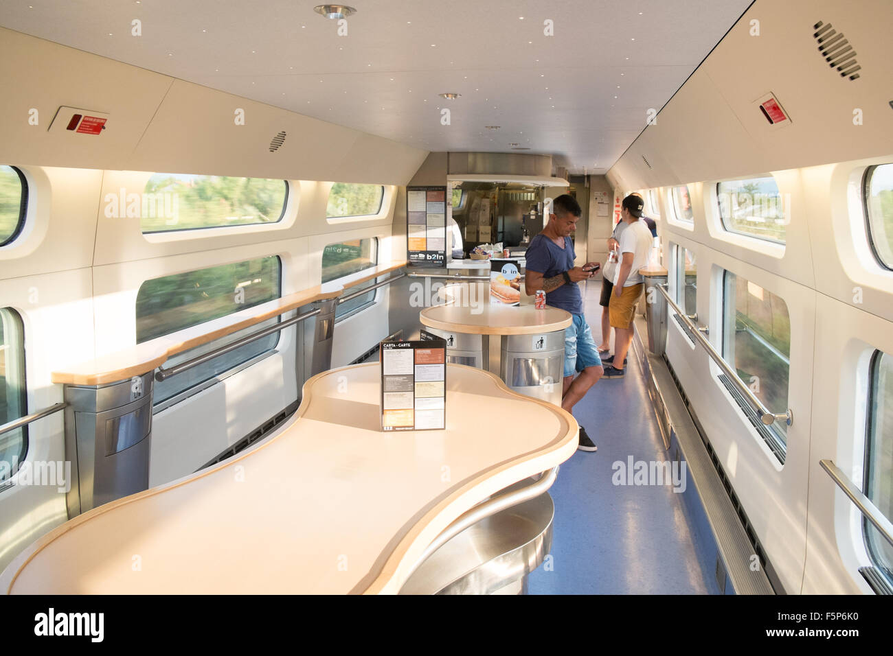 Inside TGV fast express train from Barcelona Sants train station to ...