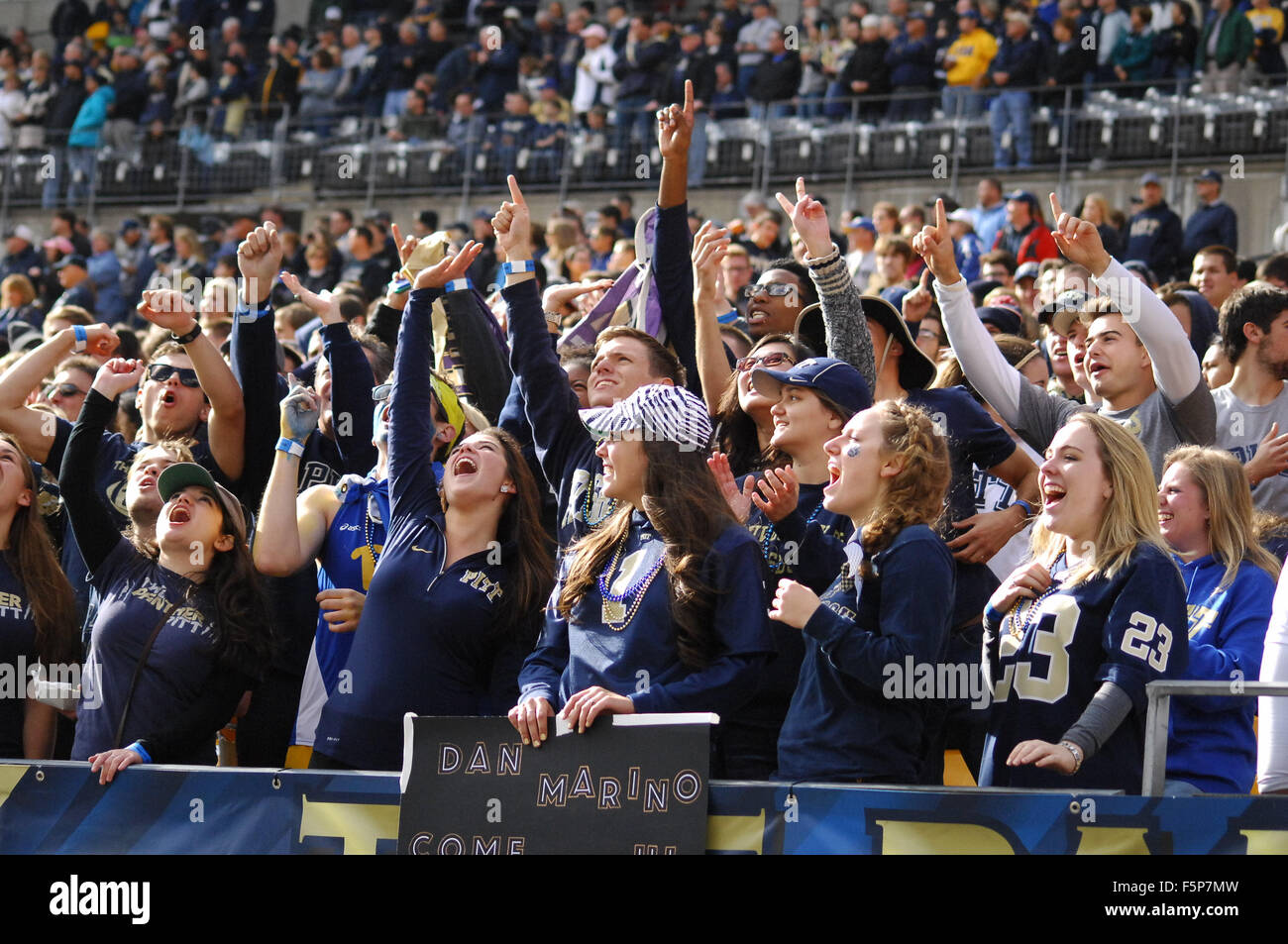 Pittsburgh, PA, USA. 7th Nov, 2015. Pitt fans during the Notre Dame vs ...