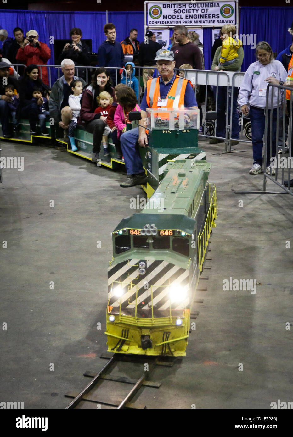 Vancouver, Canada. 7th Nov, 2015. People ride on a miniature train ...
