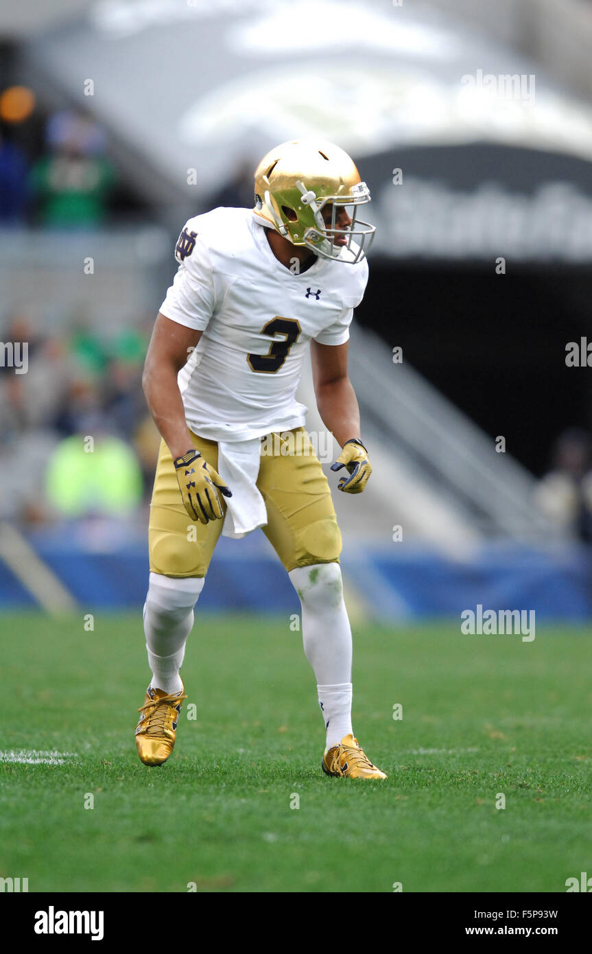 Pittsburgh, PA, USA. 7th Nov, 2015. Josh Adams #33 during the Notre ...