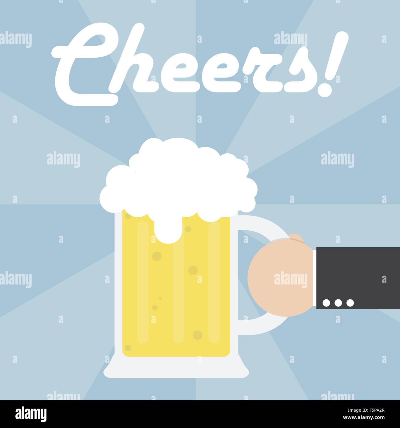 Businessman hand holding beer mug Stock Vector Images - Alamy