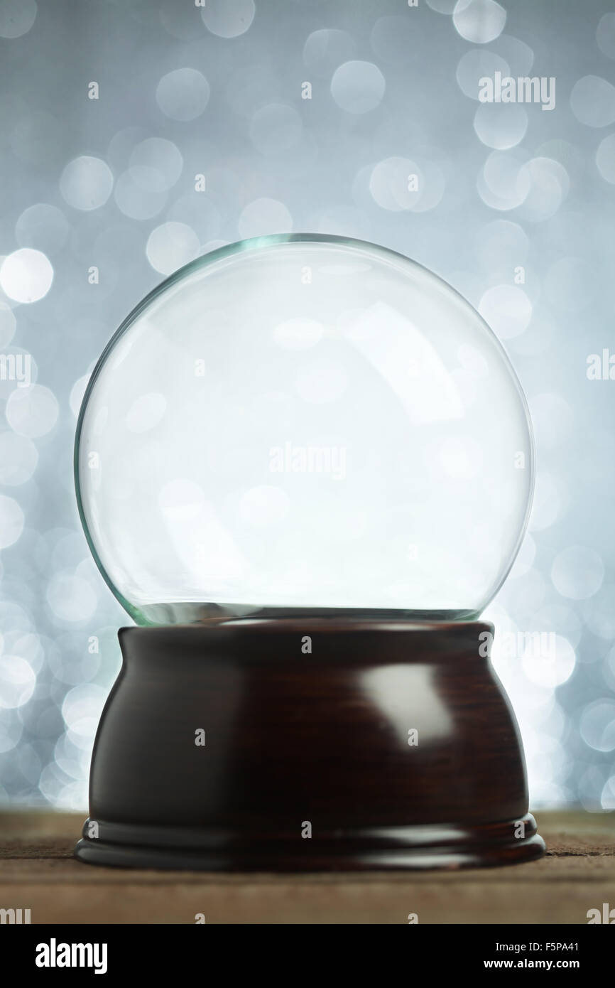 Empty snow globe Christmas background Stock Photo - Alamy