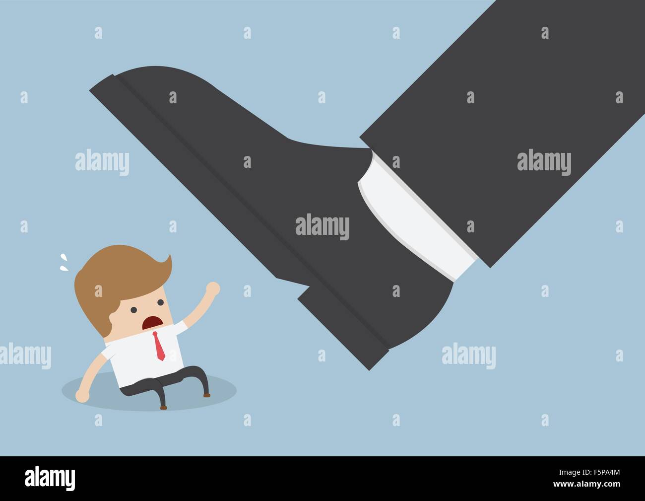 Businessman under the giant foot, VECTOR, EPS10 Stock Vector Image ...
