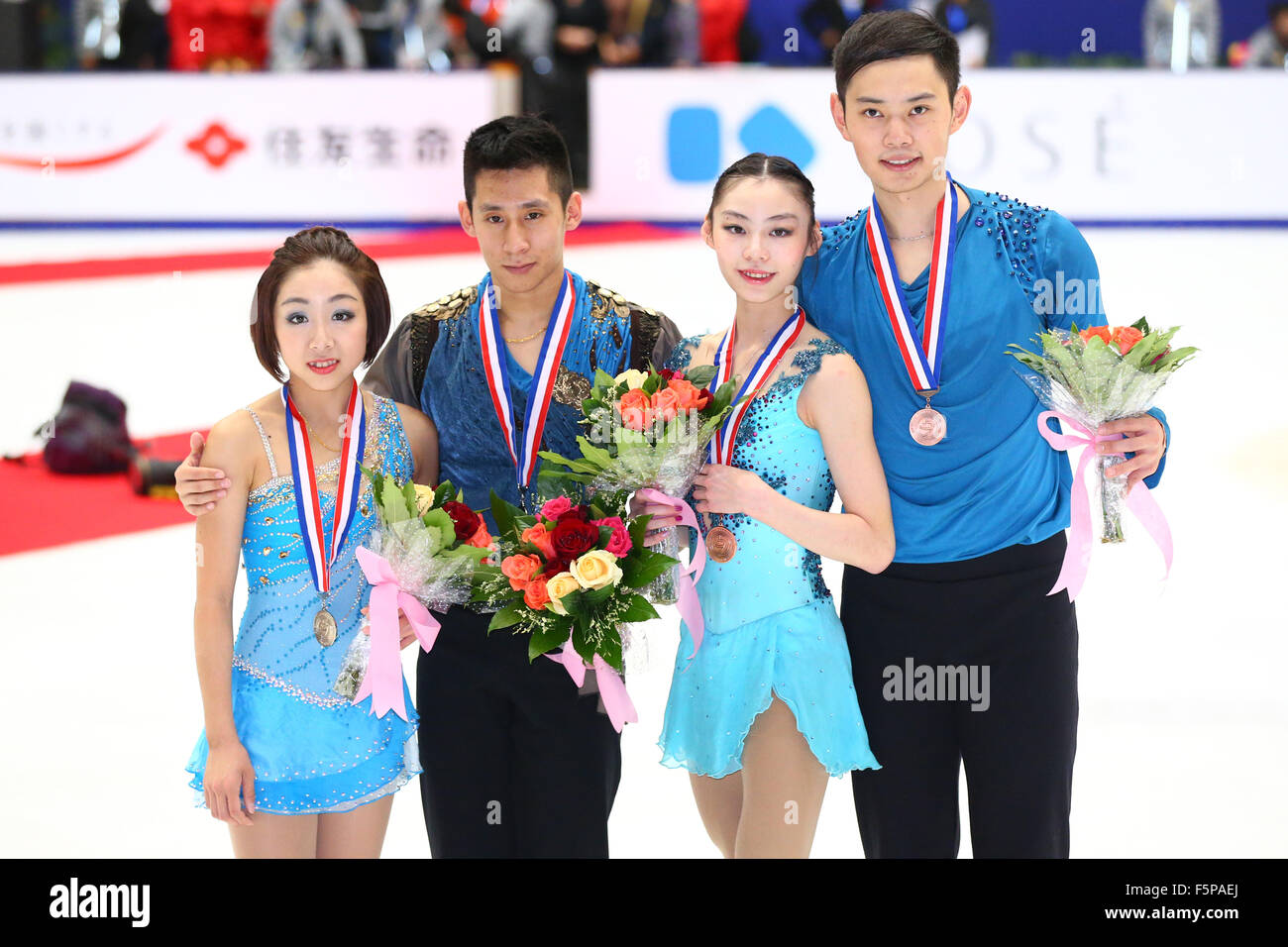 (L-R) Wenjing Sui & Cong Han, Xiaoyu Yu & Yang Jin (CHN), NOVEMBER 7, 2015 - Figure Skating ...