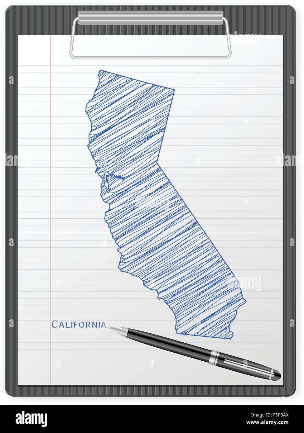 Map paper california Stock Vector Images - Alamy