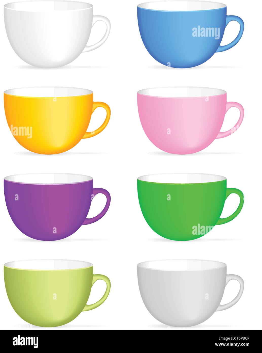 Color coffee cups on white background. Vector illustration Stock Vector ...