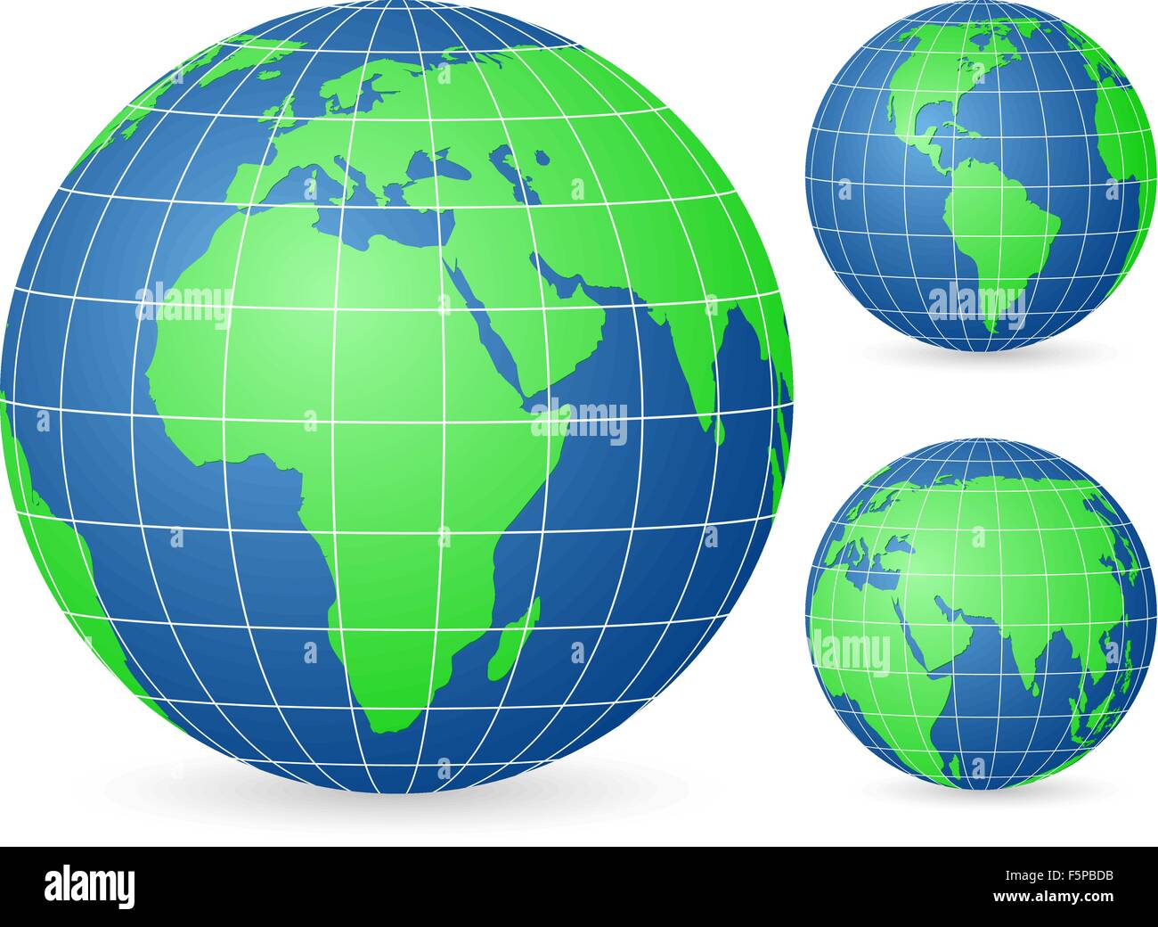 Green world globe set on a white background. Vector illustration Stock ...