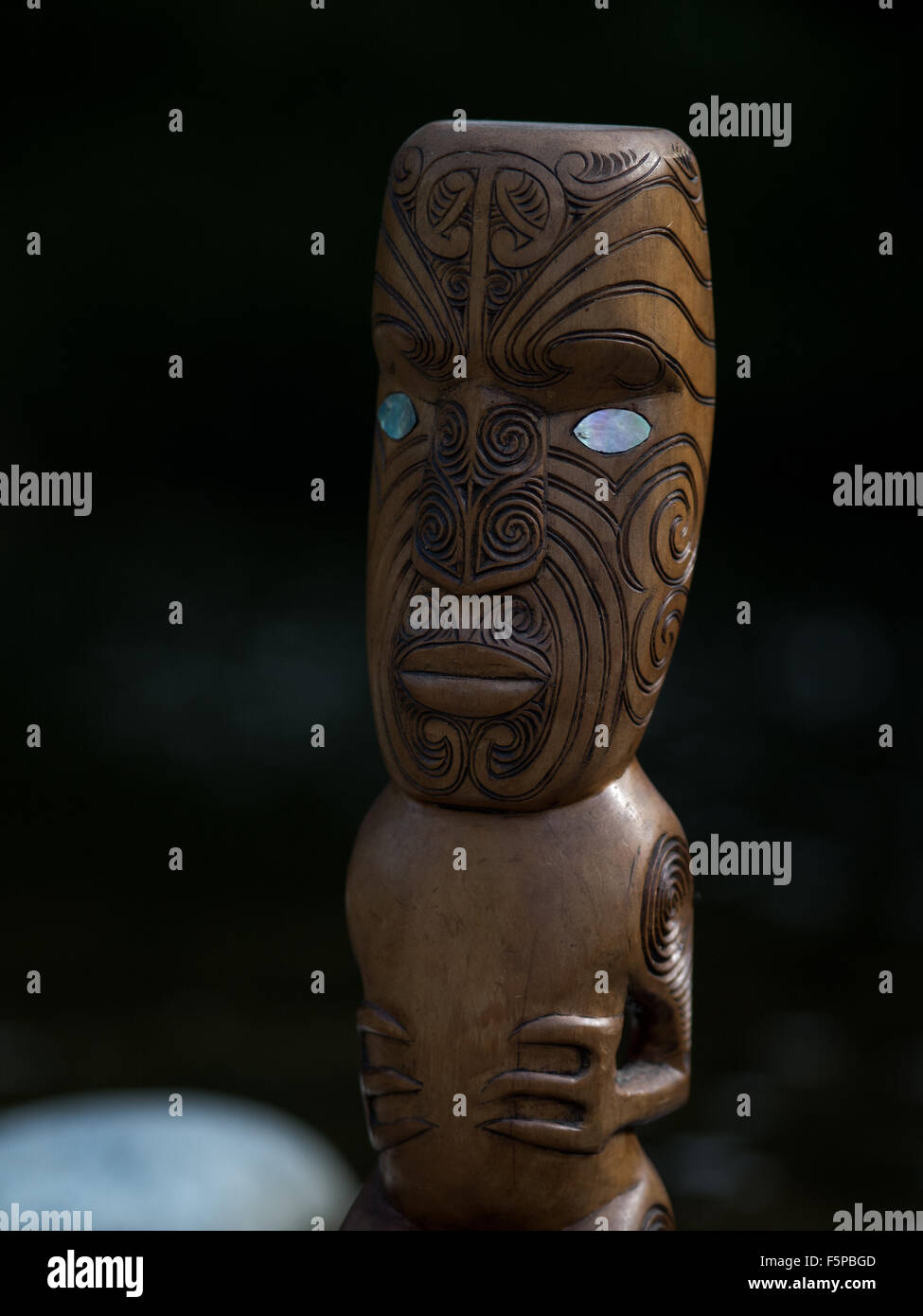 Maori God Warrior Ancestor with tattooed face Stock Photo - Alamy