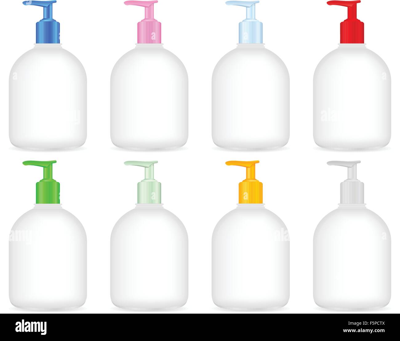 Liquid soap container set on a white background. Vector illustration ...