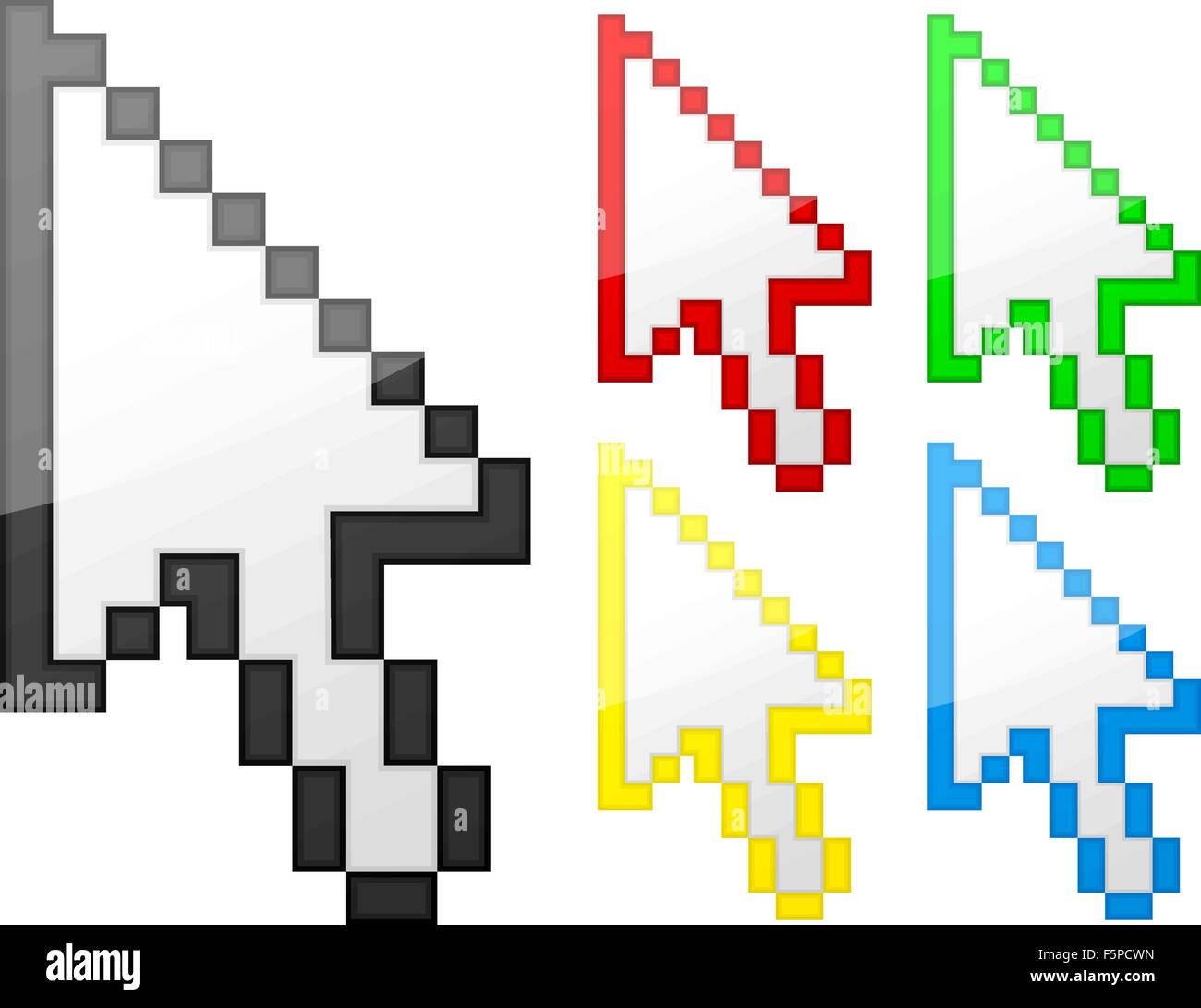 Arrow computer cursor set on white background. Vector illustration ...