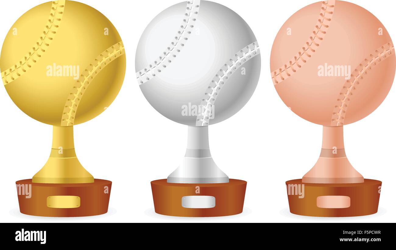 Baseball trophy set on white background. Vector illustration Stock ...