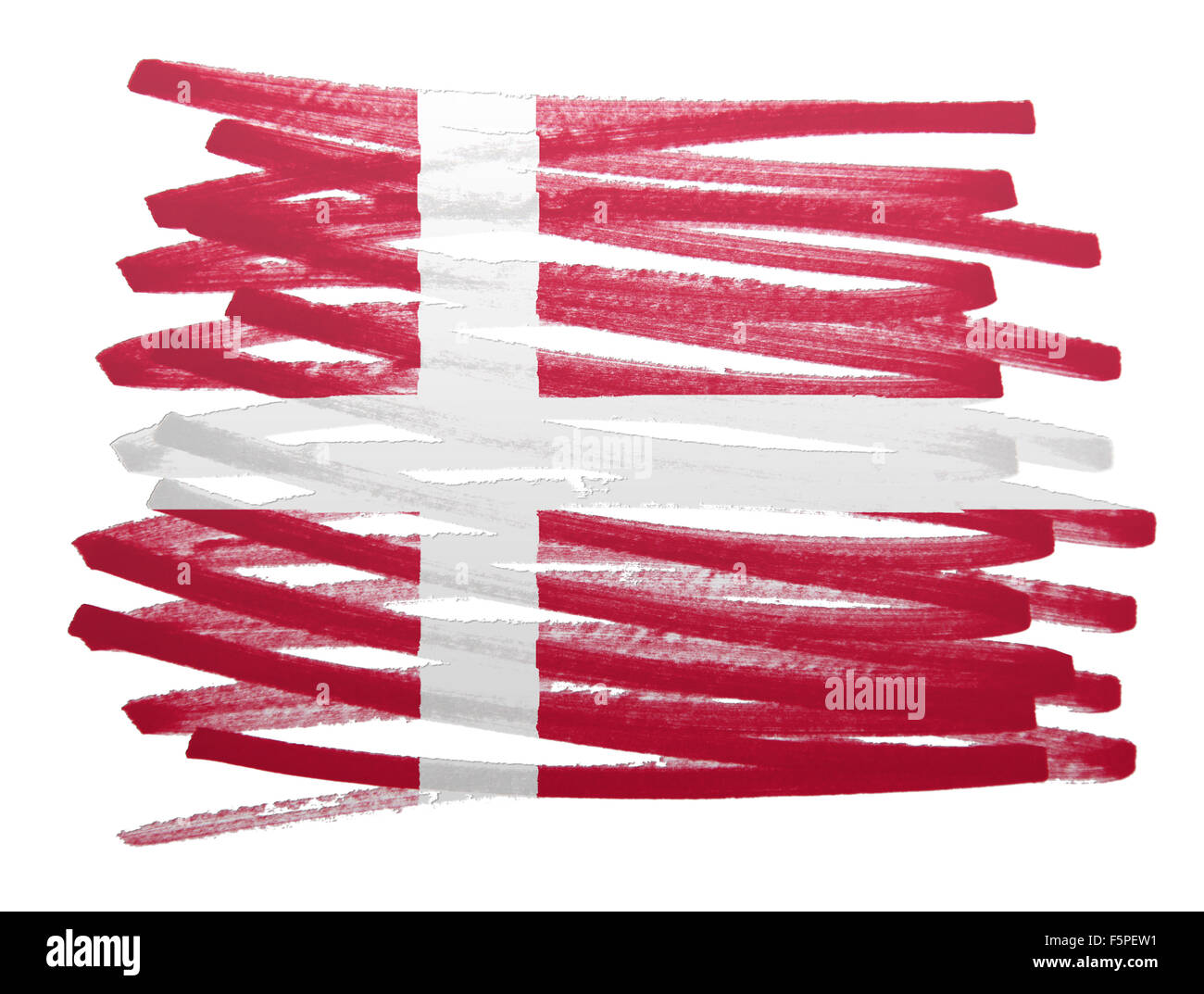 Flag illustration made with pen - Denmark Stock Photo - Alamy
