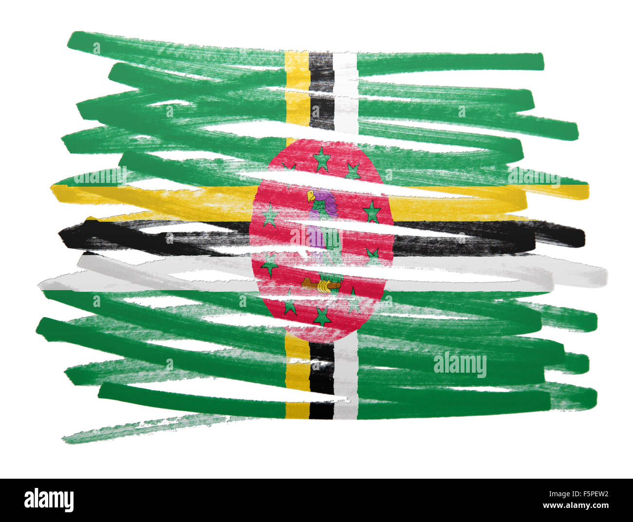 Flag illustration made with pen - Dominica Stock Photo - Alamy