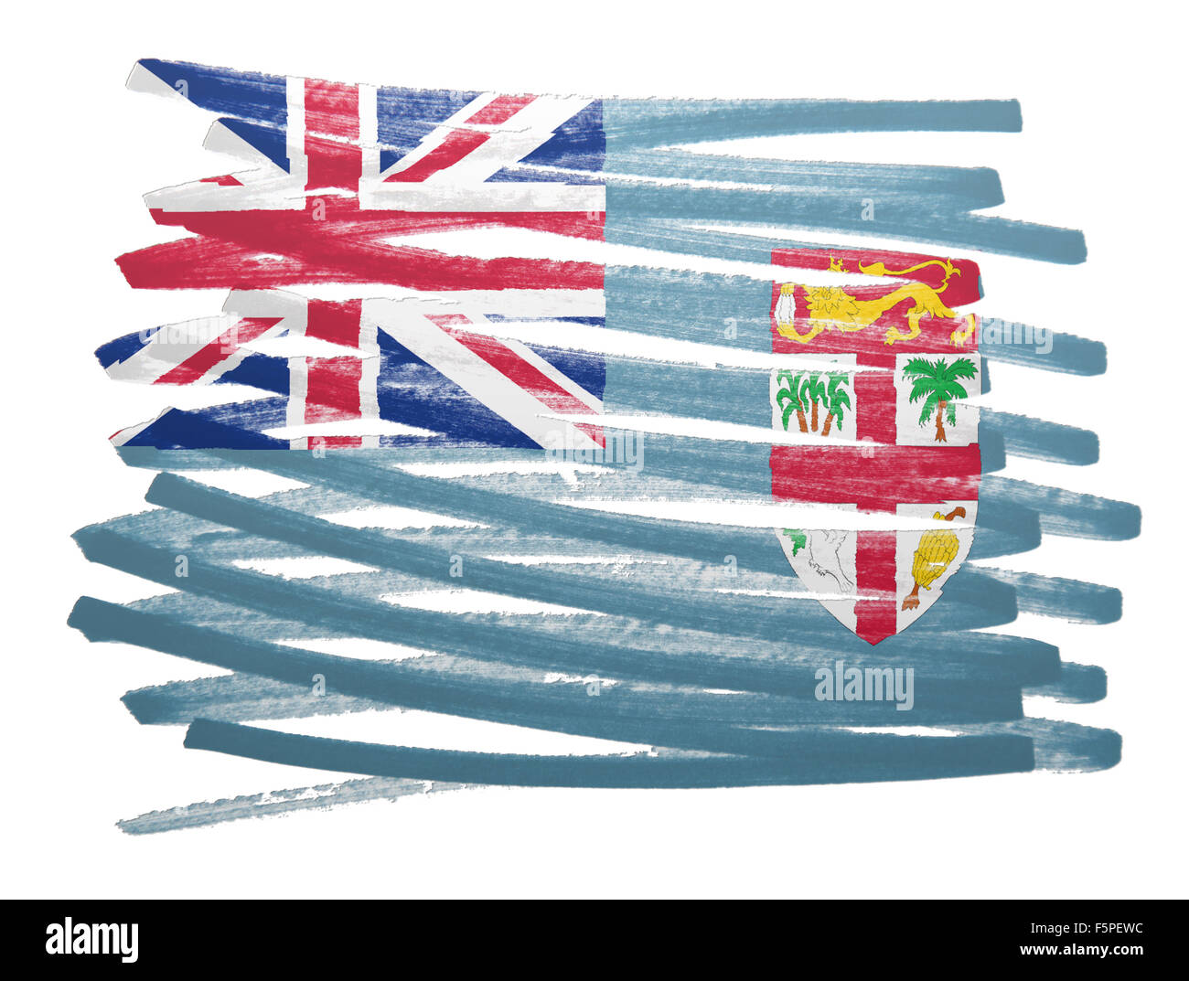 Flag illustration made with pen - Fiji Stock Photo - Alamy