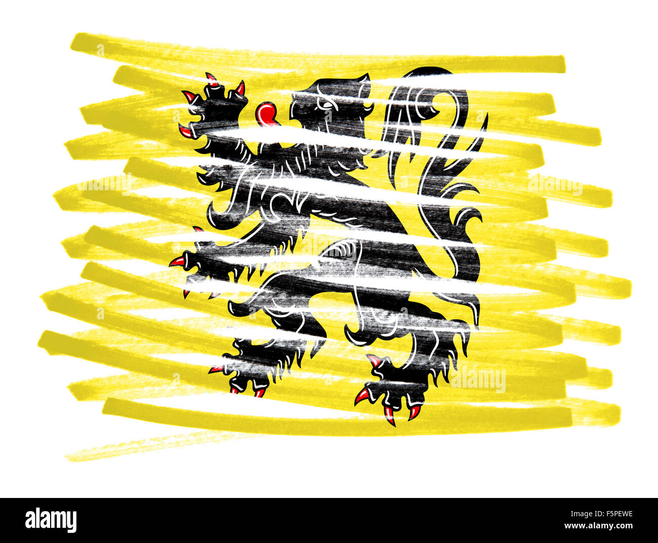 Flag illustration made with pen - Flanders Stock Photo - Alamy