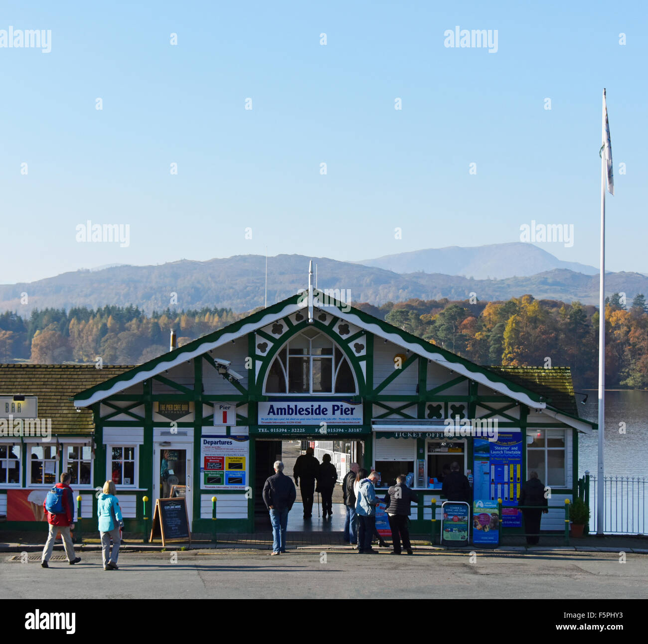 Ambleside Pier on Windermere. Waterhead, Ambleside, Lake District ...