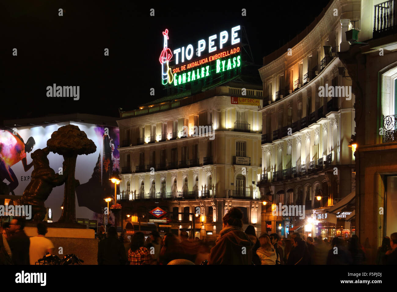 Puerta del Sol in Madrid, with two of its symbols, the Bear and the ...