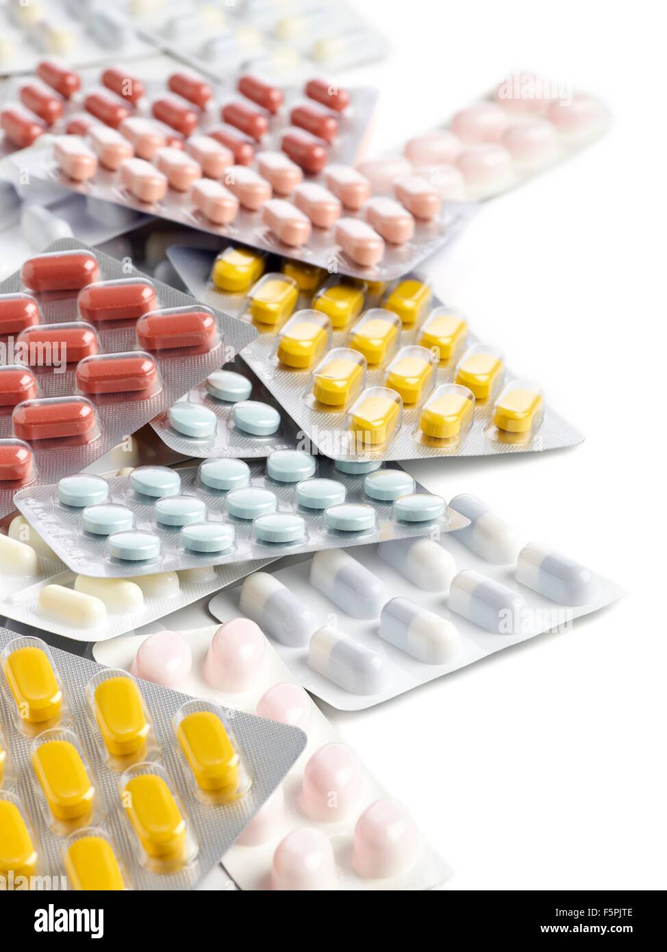 Blister packs containing various tablets. close up Stock Photo - Alamy