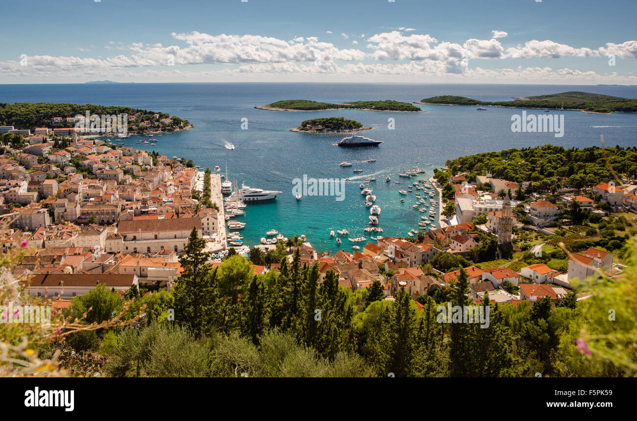 Aerial view hvar city croatia hi-res stock photography and images - Alamy