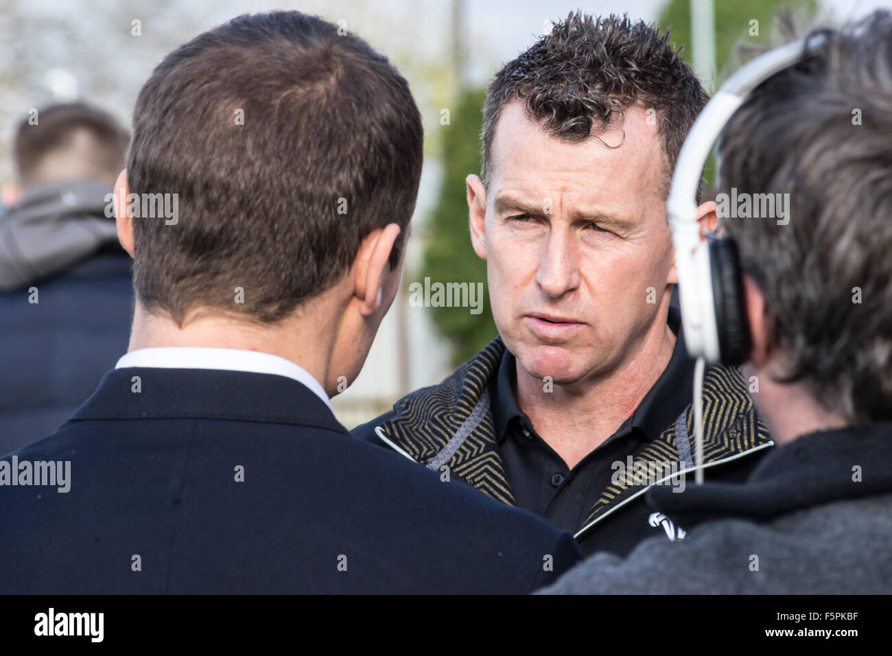 Welsh International Rugby Referee Nigel Owens being interviewed by TV ...