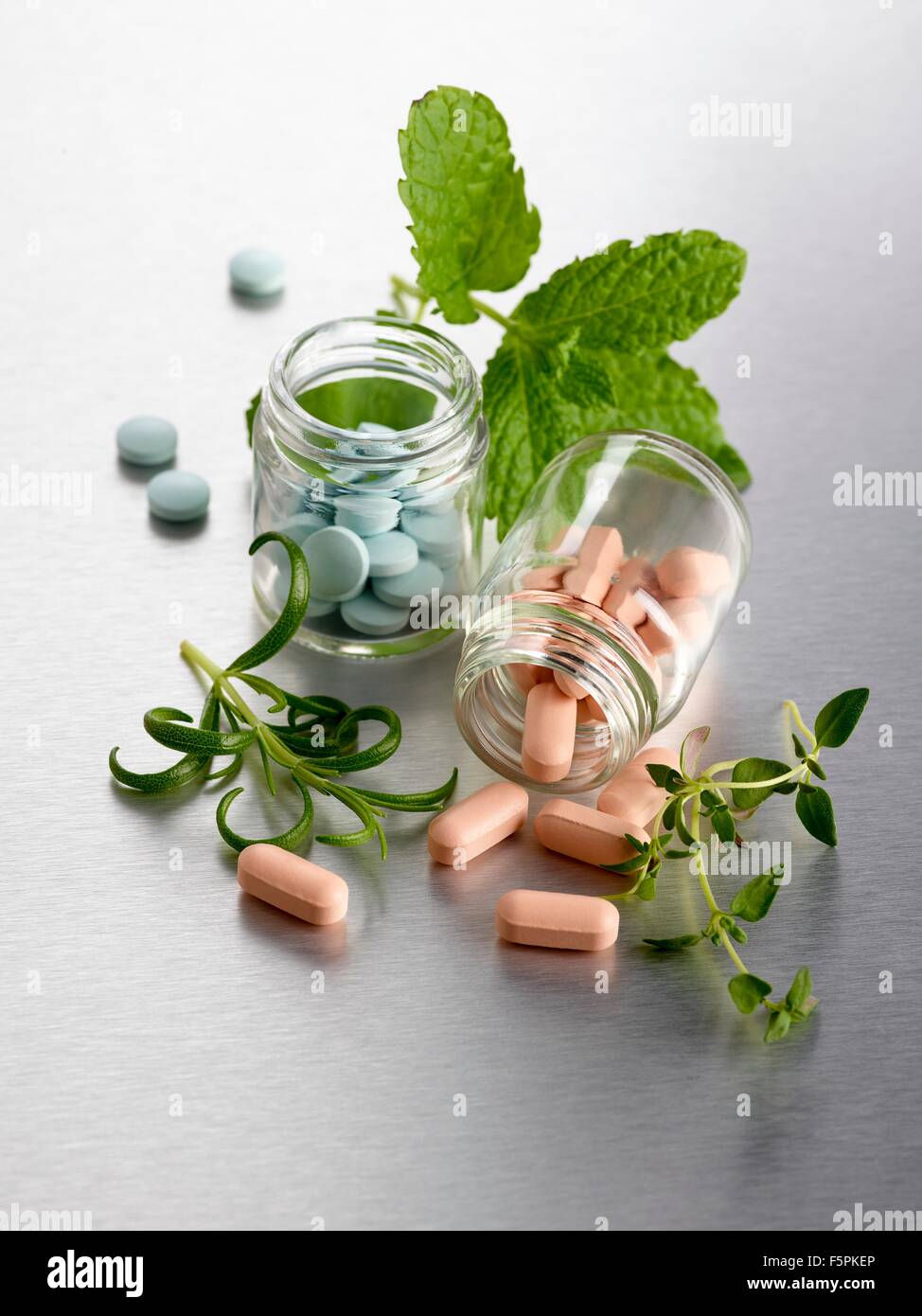 Homeopathic medicine and herbs, studio shot Stock Photo - Alamy