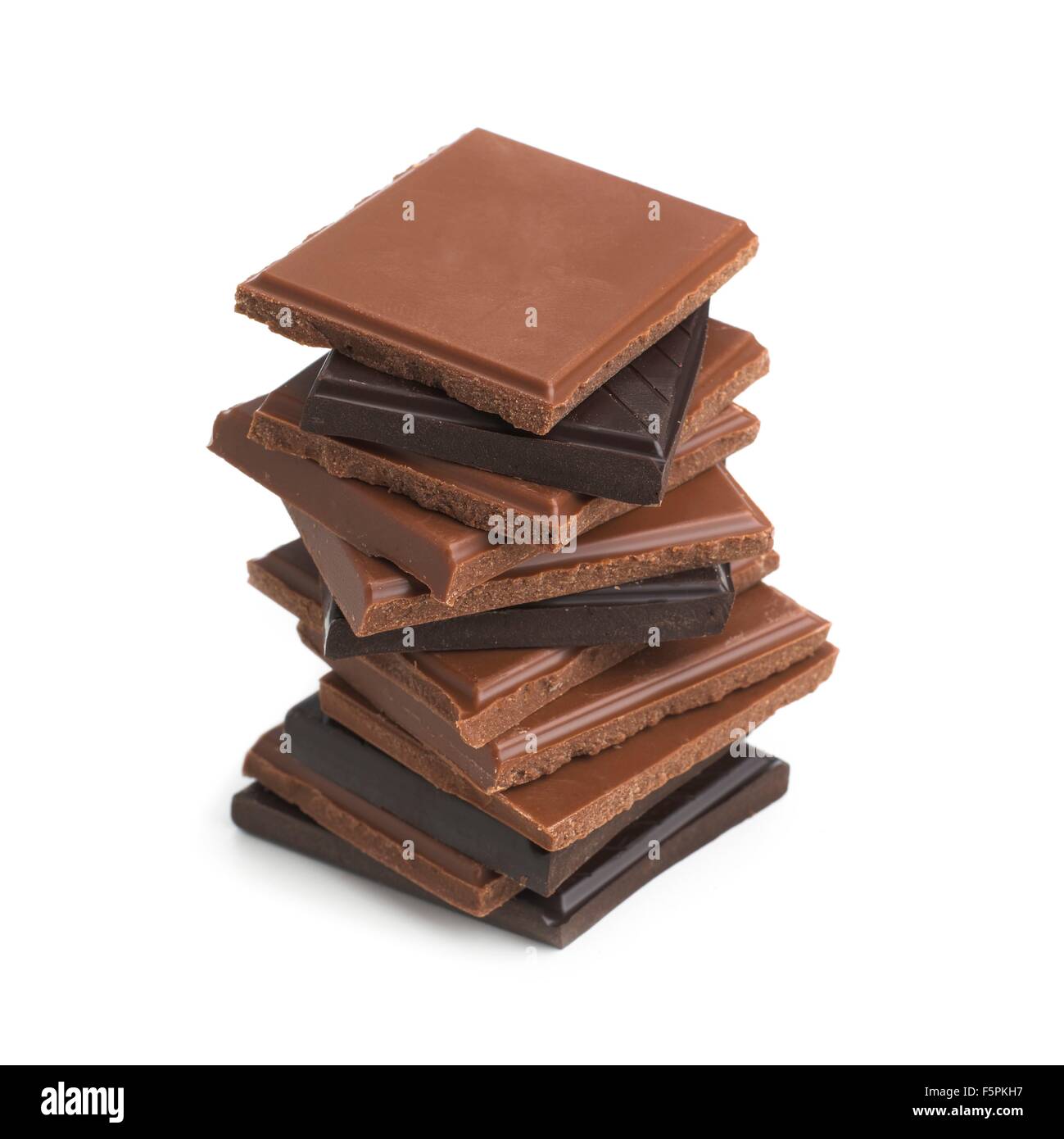 Milk and dark chocolate against a white background Stock Photo - Alamy