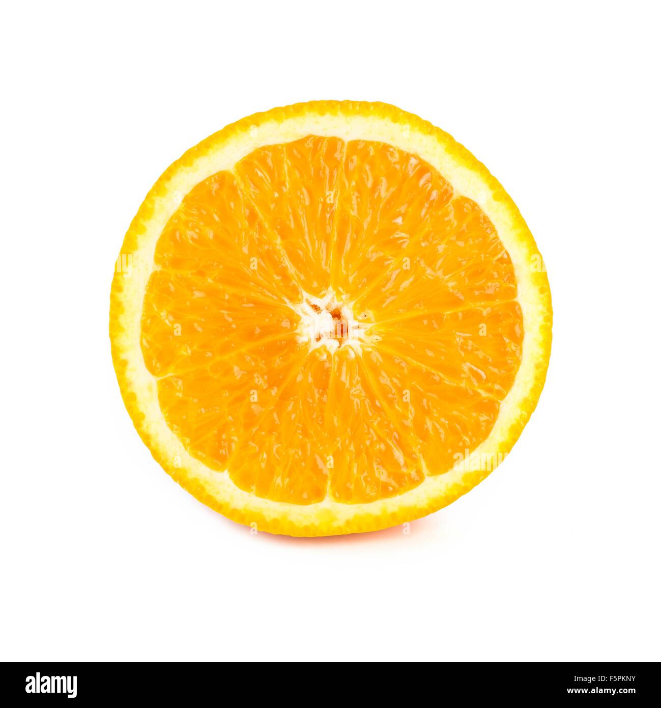 Half an orange against a white background Stock Photo - Alamy