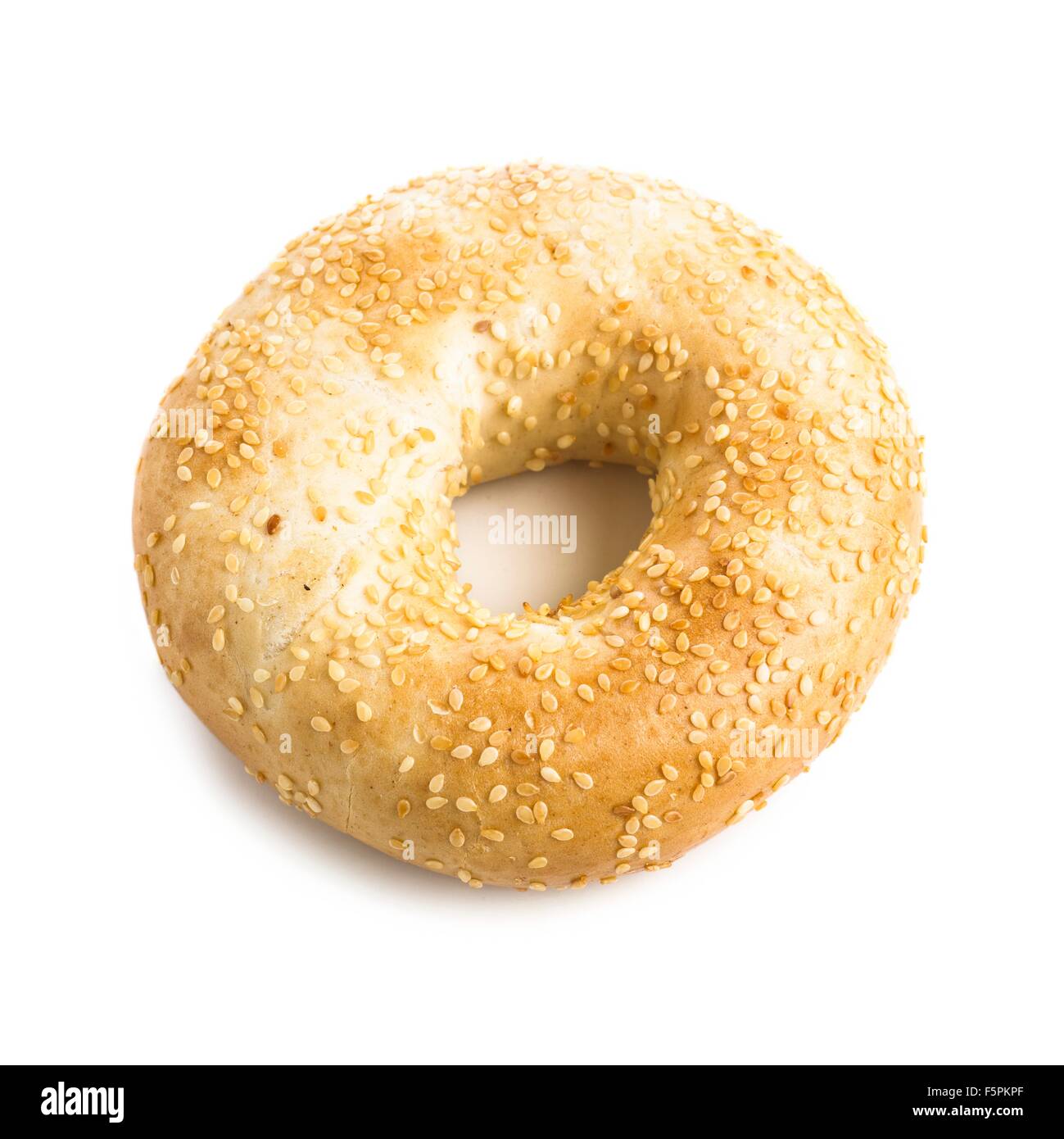 Bagel against a white background Stock Photo - Alamy