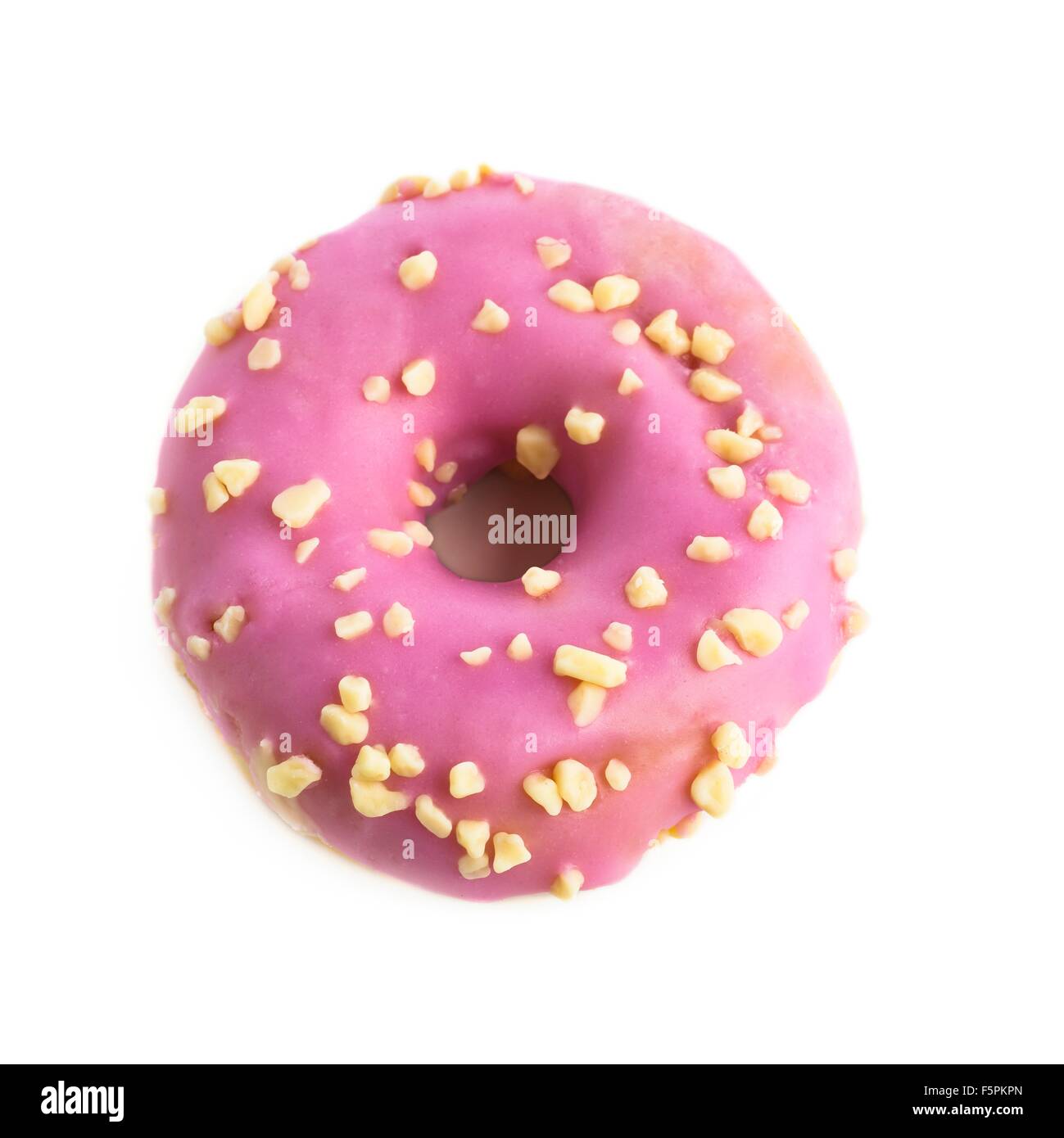 Pink doughnut against a white background Stock Photo - Alamy