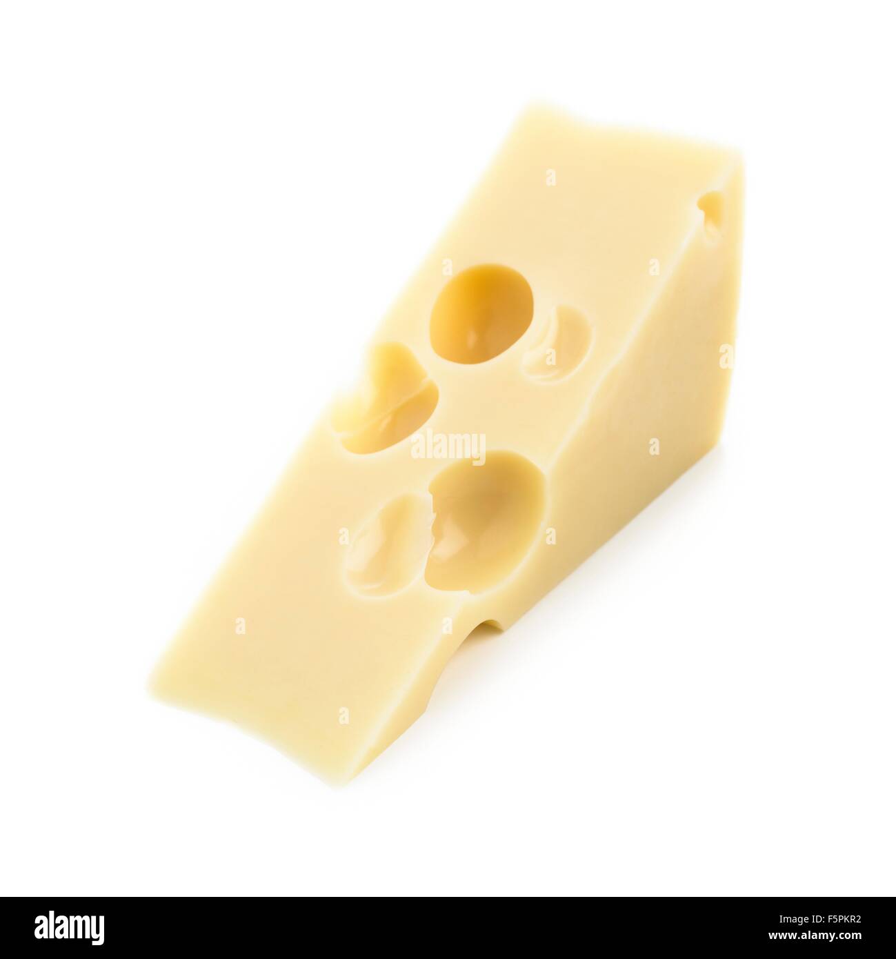 Emmental cheese against a white background Stock Photo - Alamy