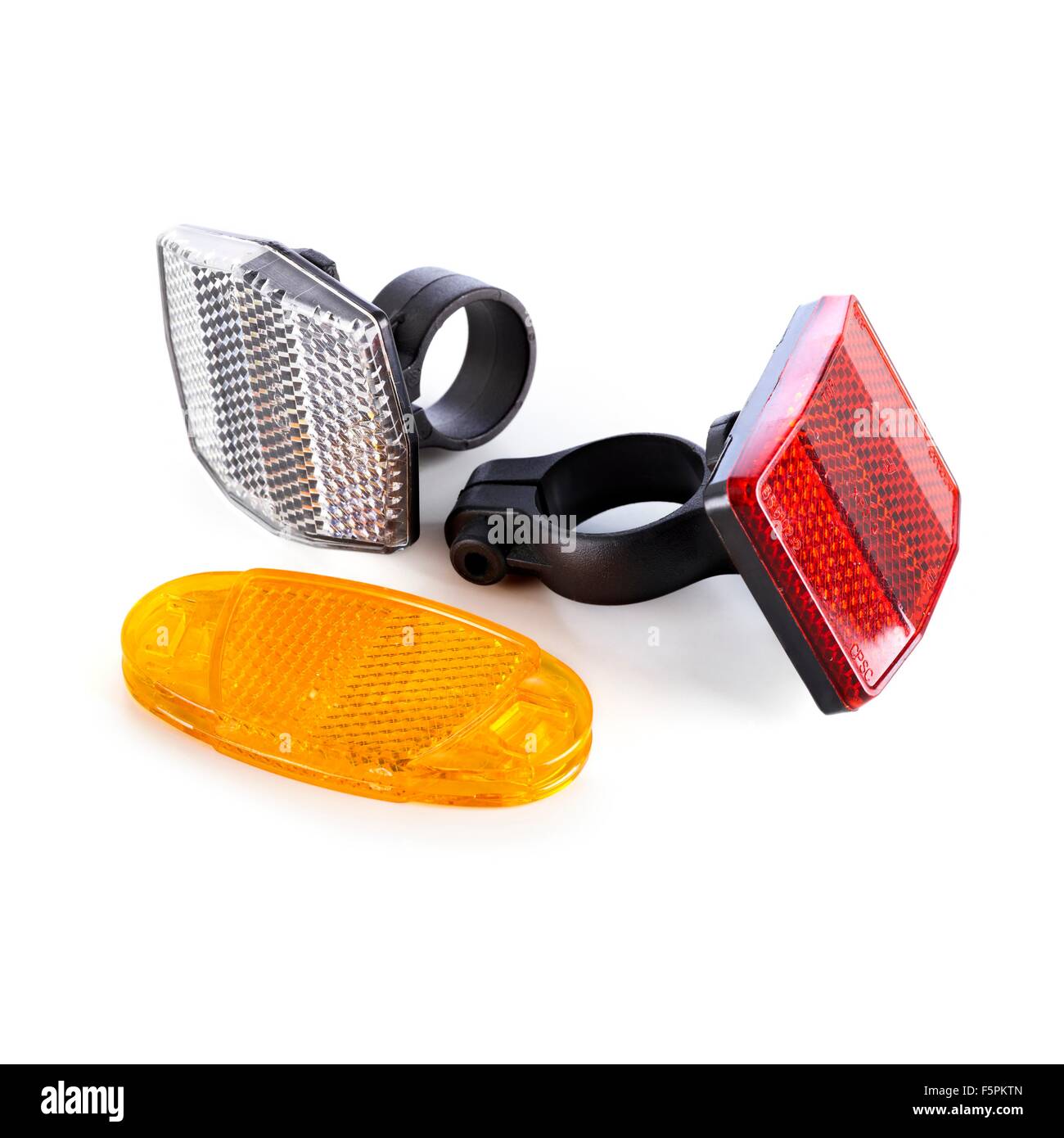 Bicycle reflectors against a white background Stock Photo - Alamy