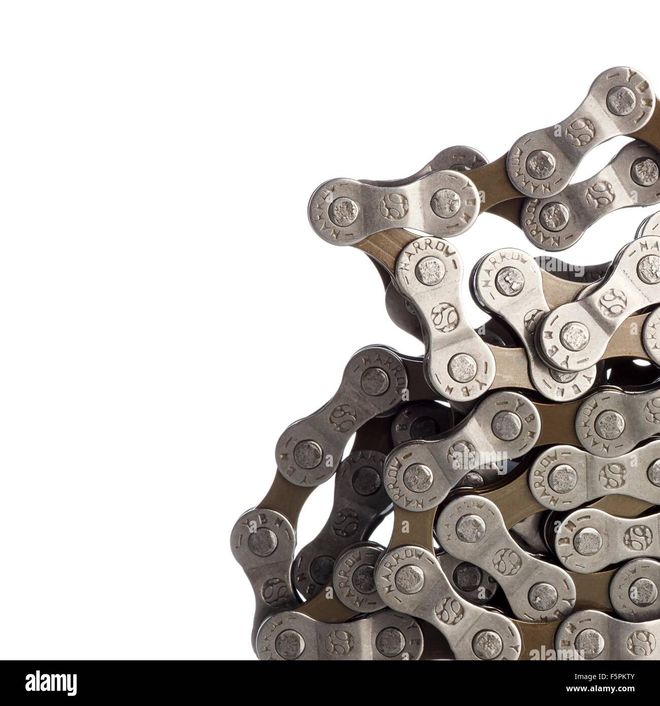 Bicycle chain coiled up, close up Stock Photo - Alamy