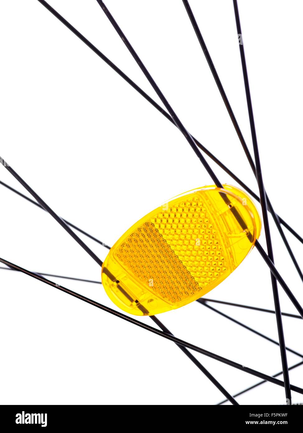 Bicycle wheel reflector, close up Stock Photo - Alamy