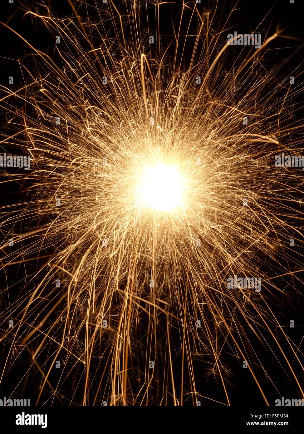 Sparkler and sparks, close up Stock Photo - Alamy