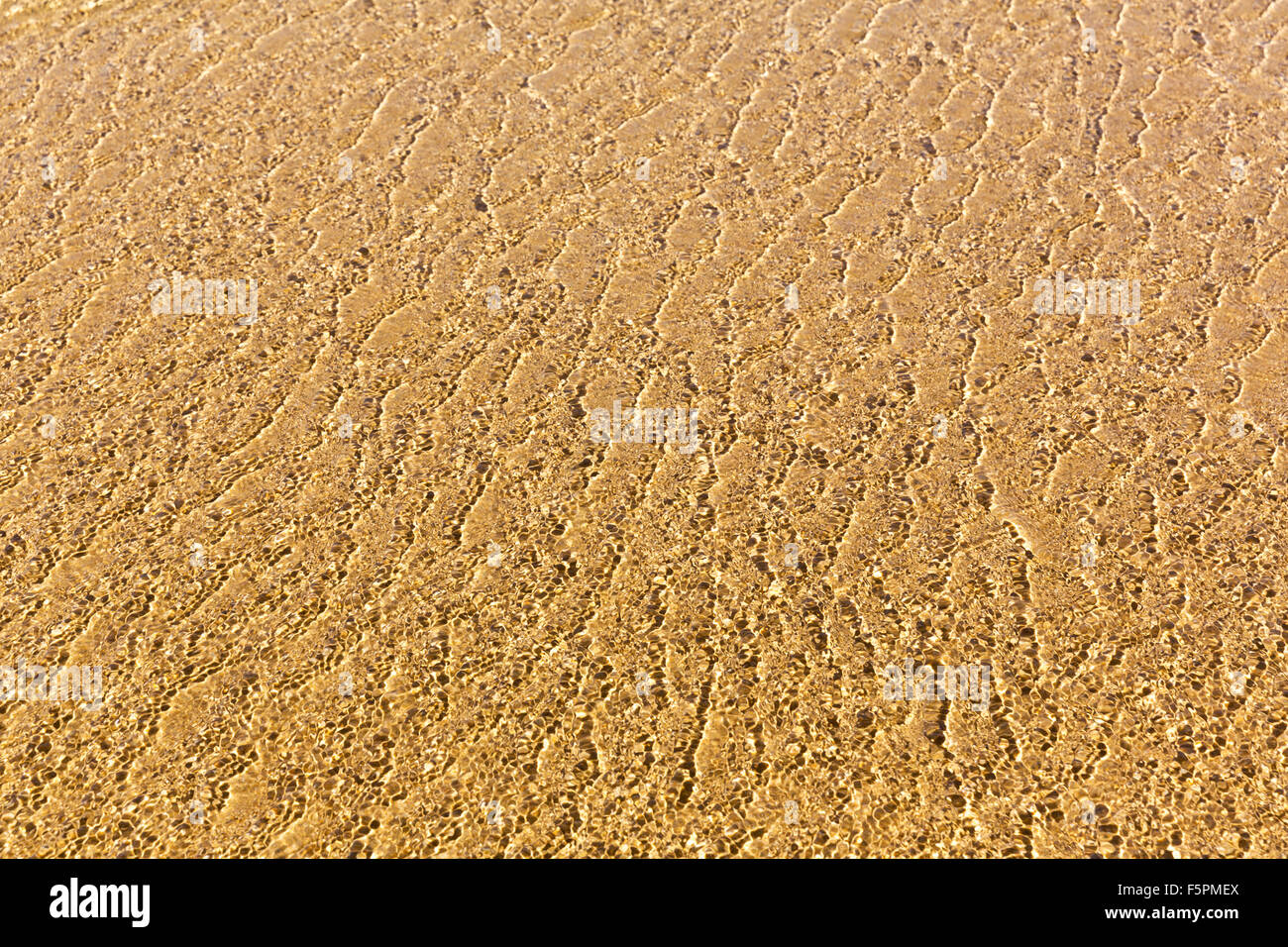 Bright sand through clear transparent water background, Portugal Stock ...